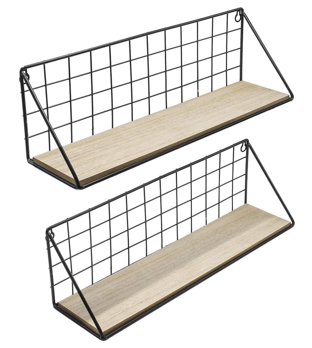 Click here for Sorbus 2 Pack Wire & Wood Wall Mounted Floating Sh... prices