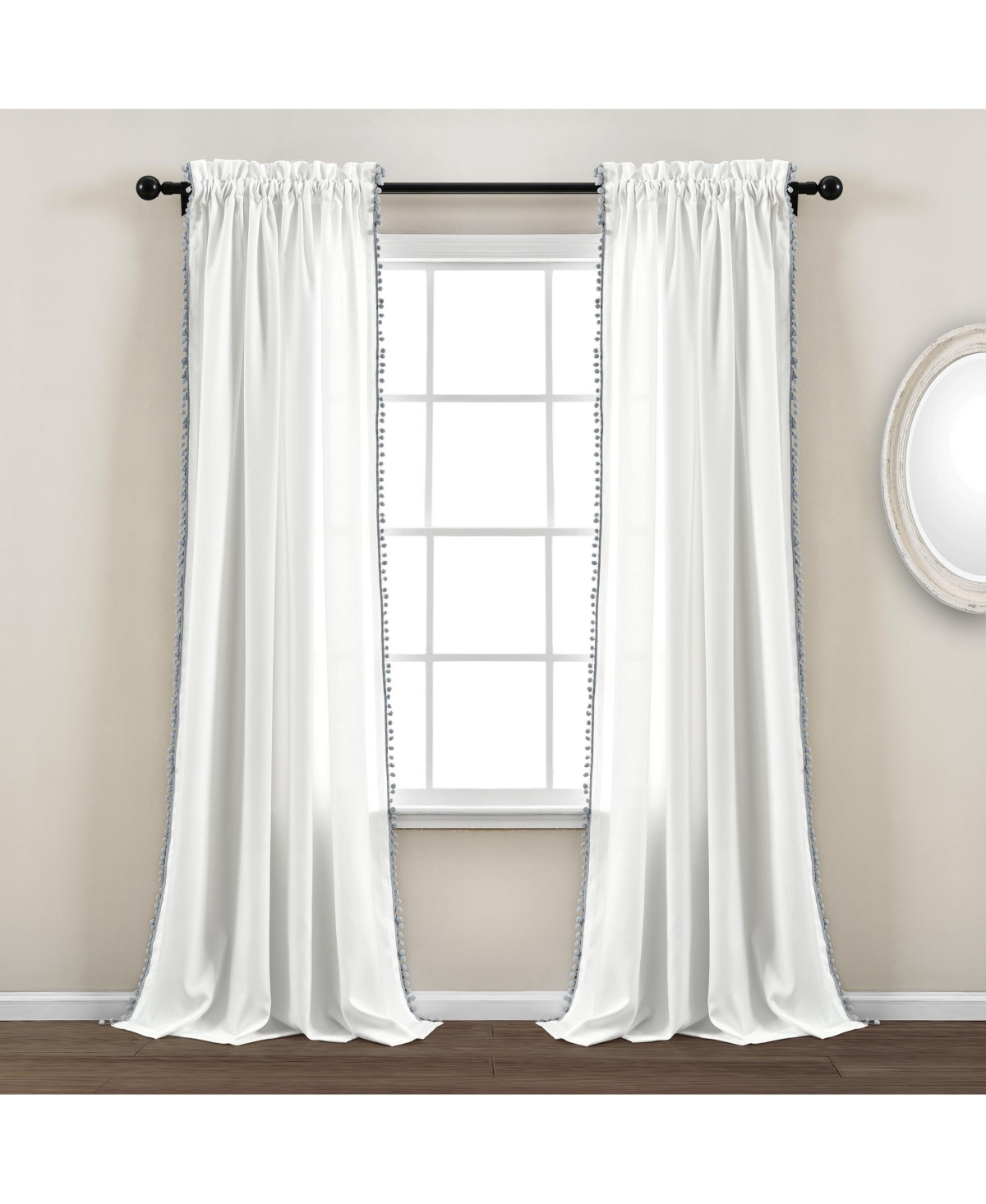 Click here for Lush Decor Pom Light Filtering Window Curtain Pane... prices