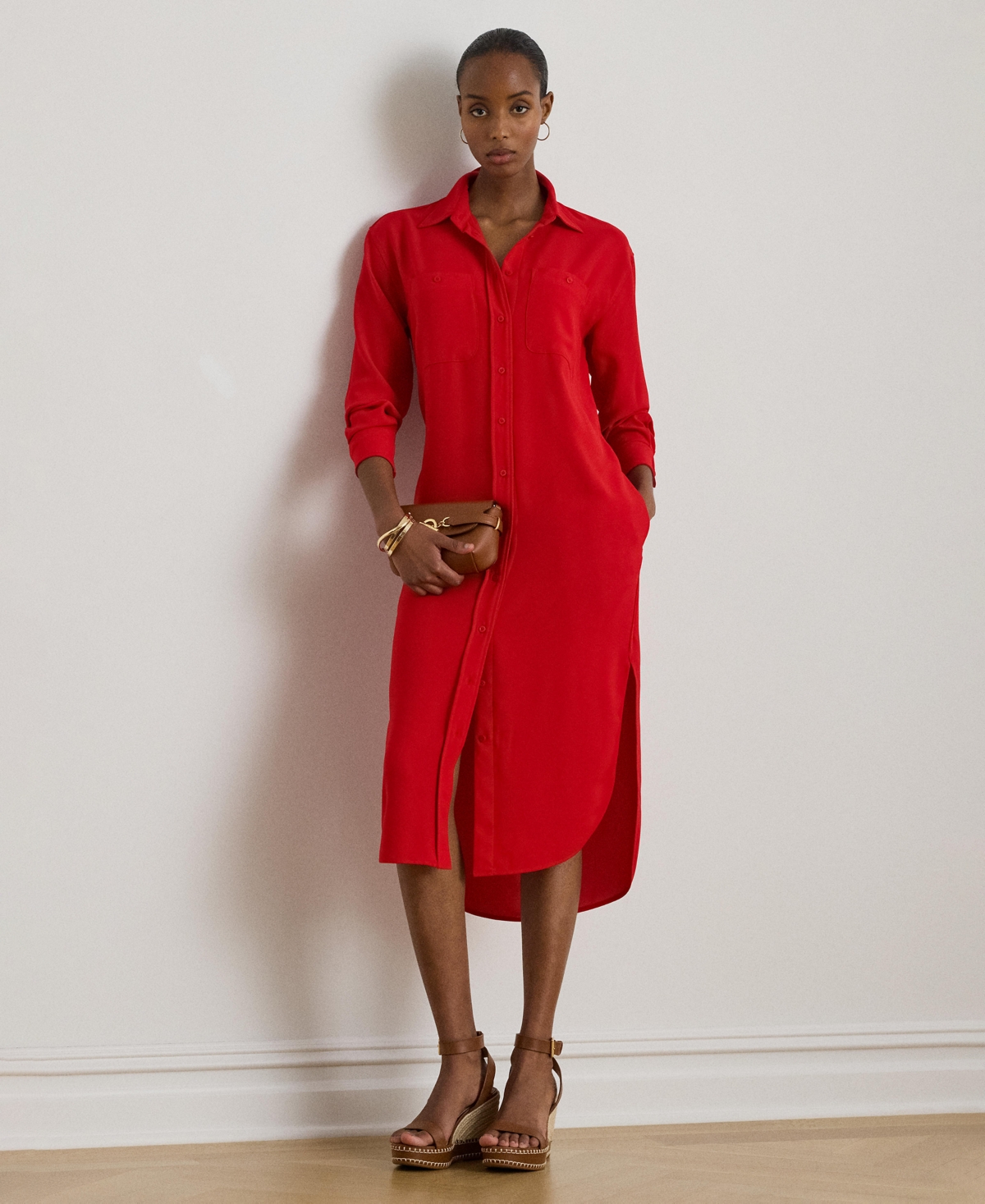 Click here for Lauren Ralph Lauren Womens Long-Sleeve Spread Coll... prices