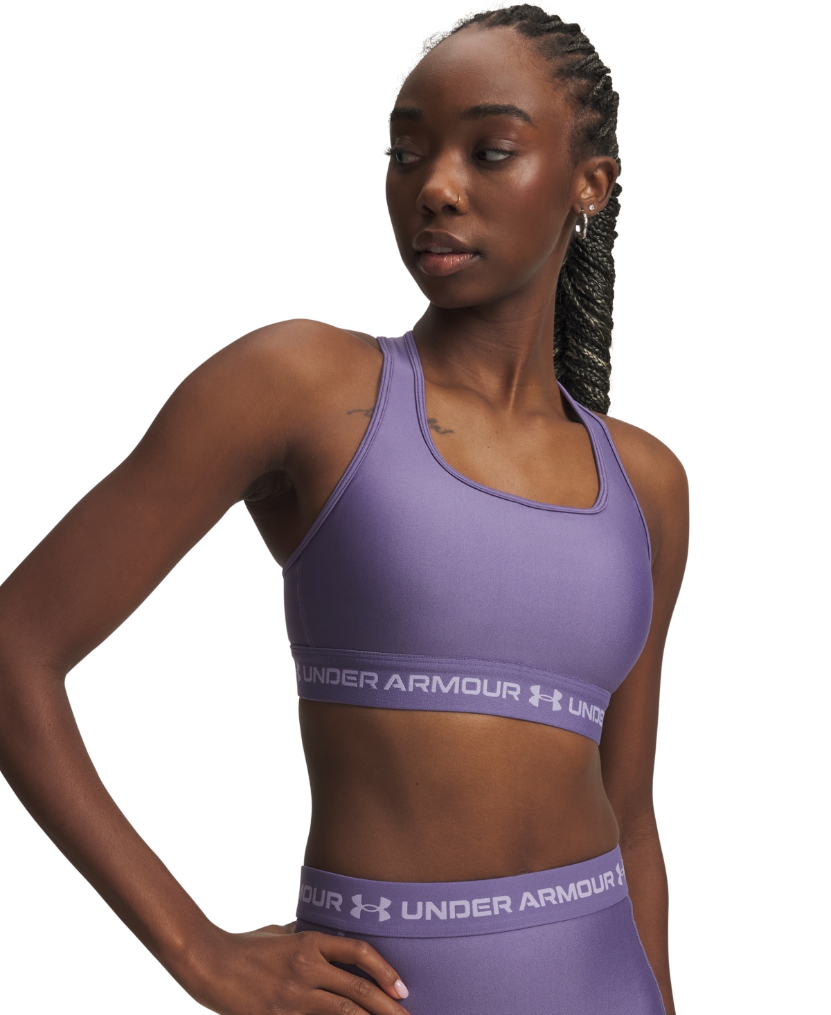 Click here for Under Armour Womens Medium Impact Sports Bra - Pur... prices