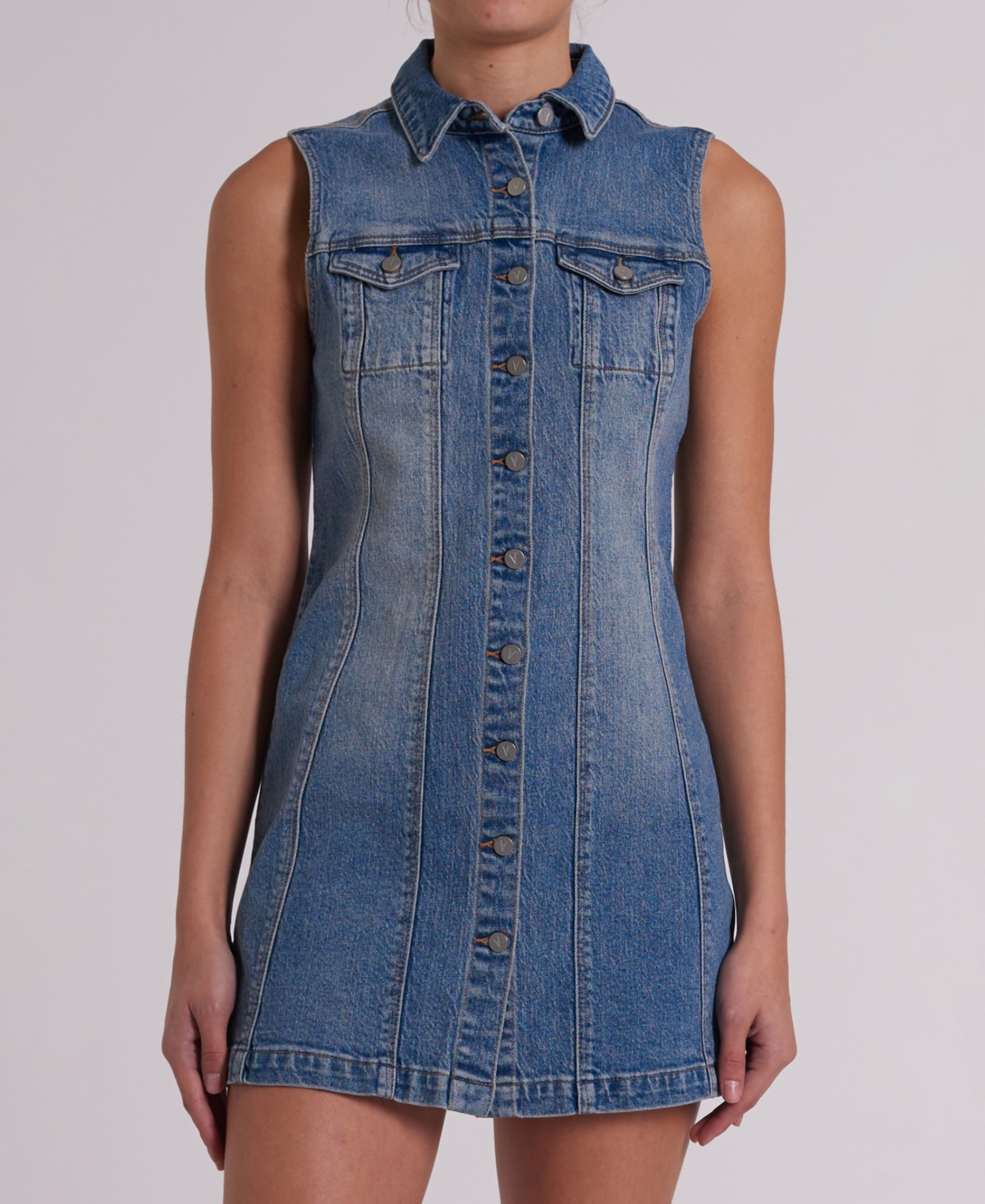 Click here for Abrand Womens Sleeveless Button-Up Dress - Vintage... prices