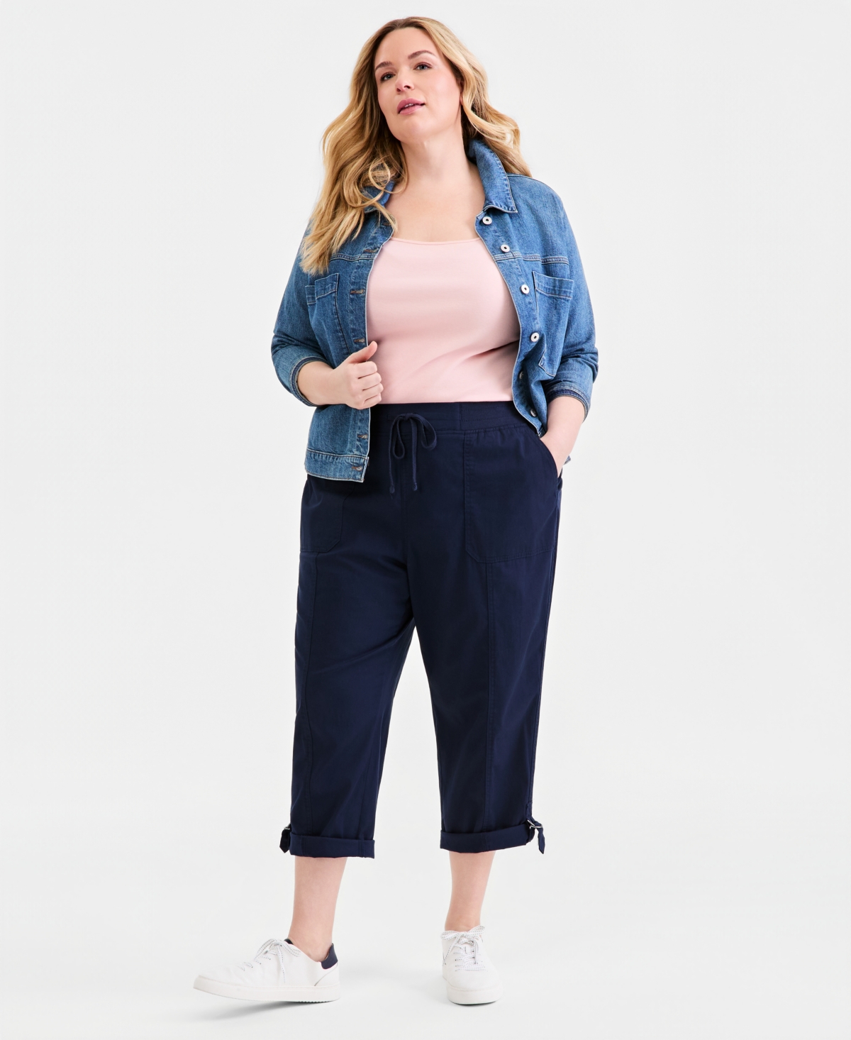 Click here for Style & Co Plus Size D-Ring Cuffed Capri Pants  Ex... prices