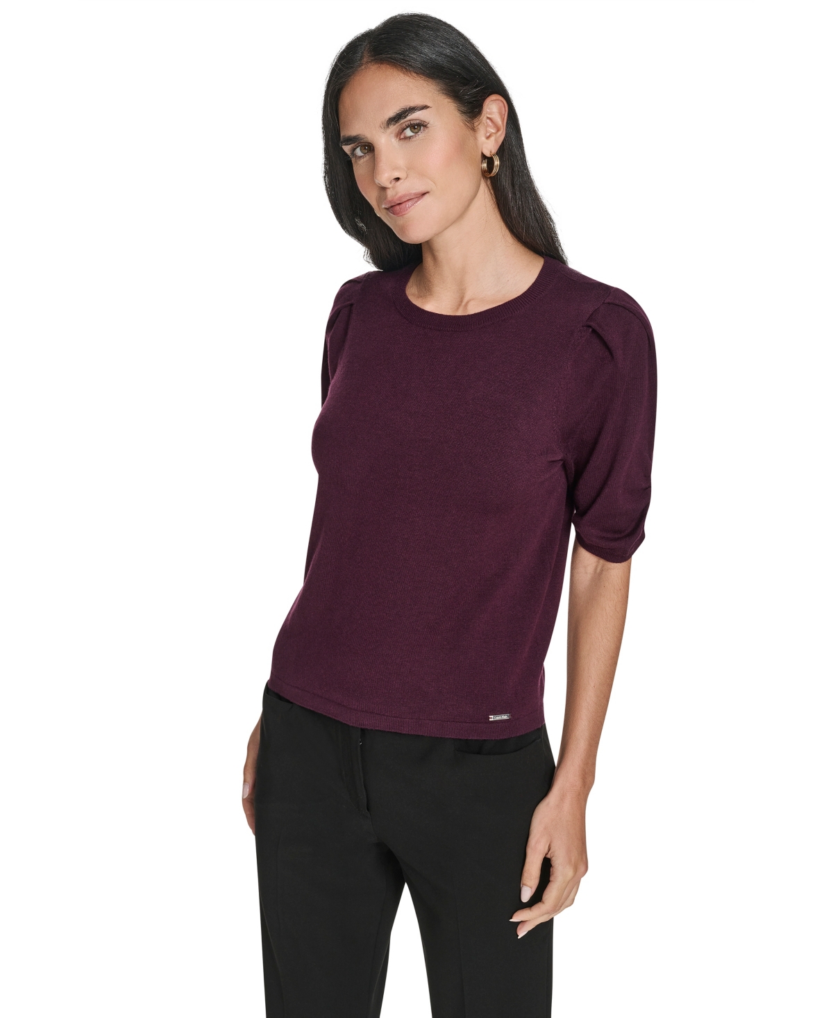 Click here for Calvin Klein Womens Crew Neck Sweater - Aubergine prices