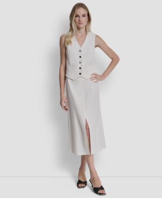 Click here for Dkny Womens Arid Pique Mini Logo Emblem Slit A Lin... prices