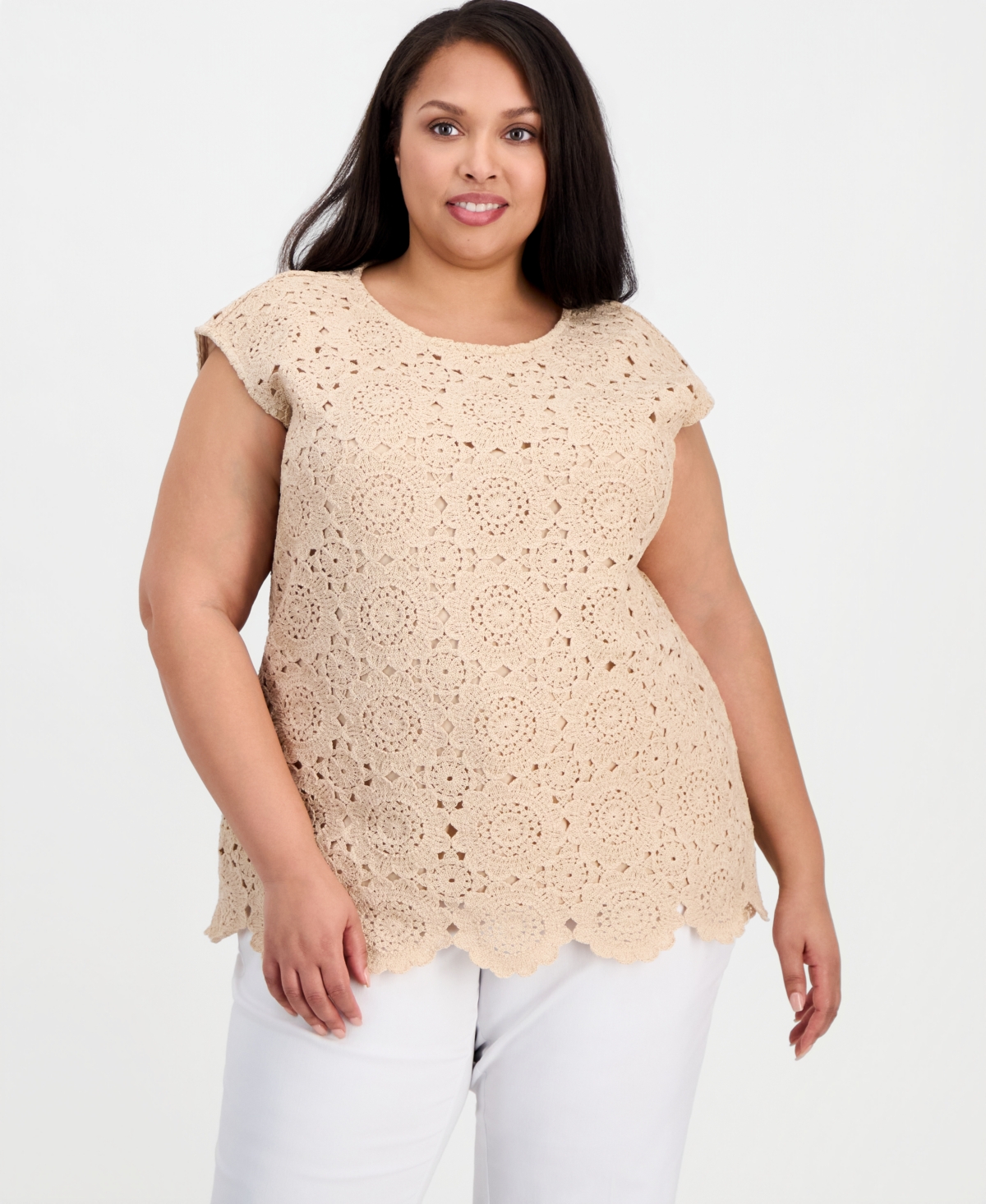 Click here for Kasper Plus Size Crewneck Extended-Sleeve Knit Top... prices