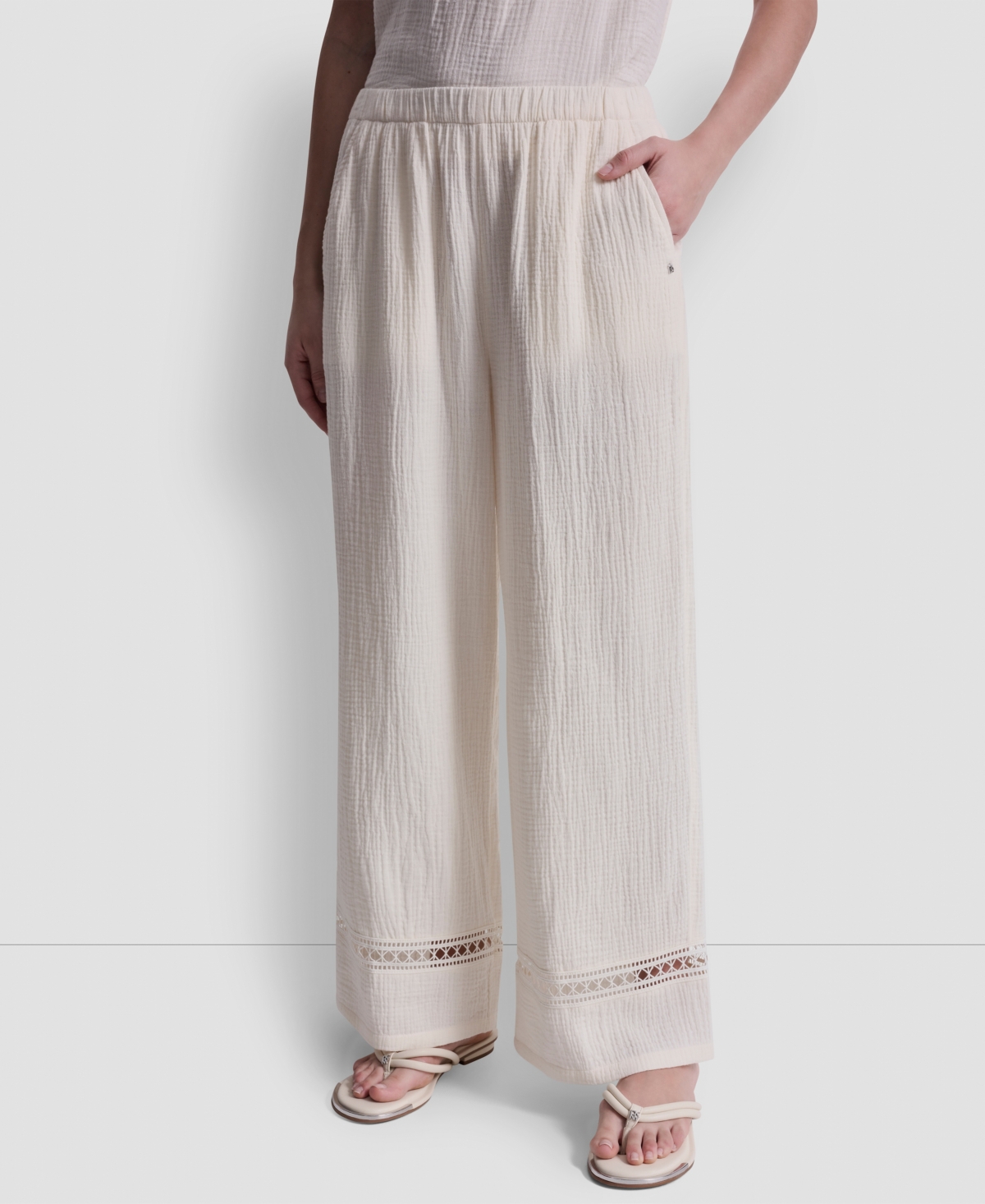 Click here for Dkny Jeans Womens Mid Rise Drawstring Pants - Eggn... prices
