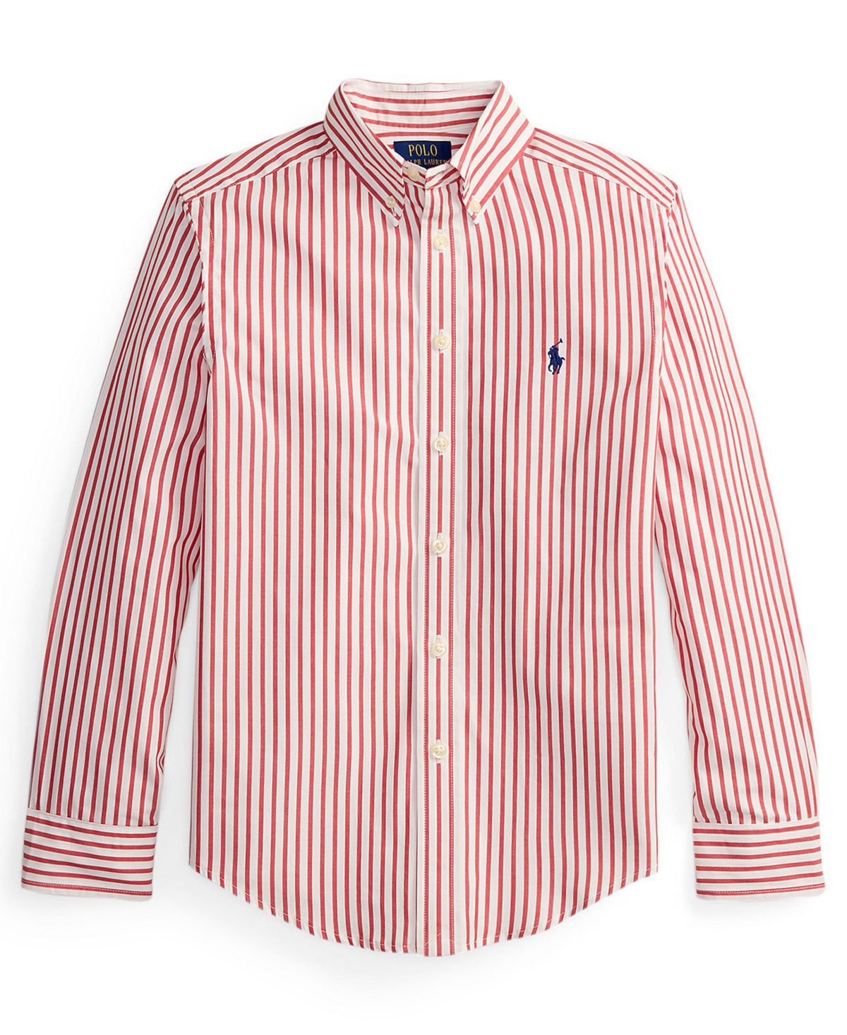 Polo Ralph Lauren Boys 8-20 Button-Down Collar Poplin Shirt - Red/White