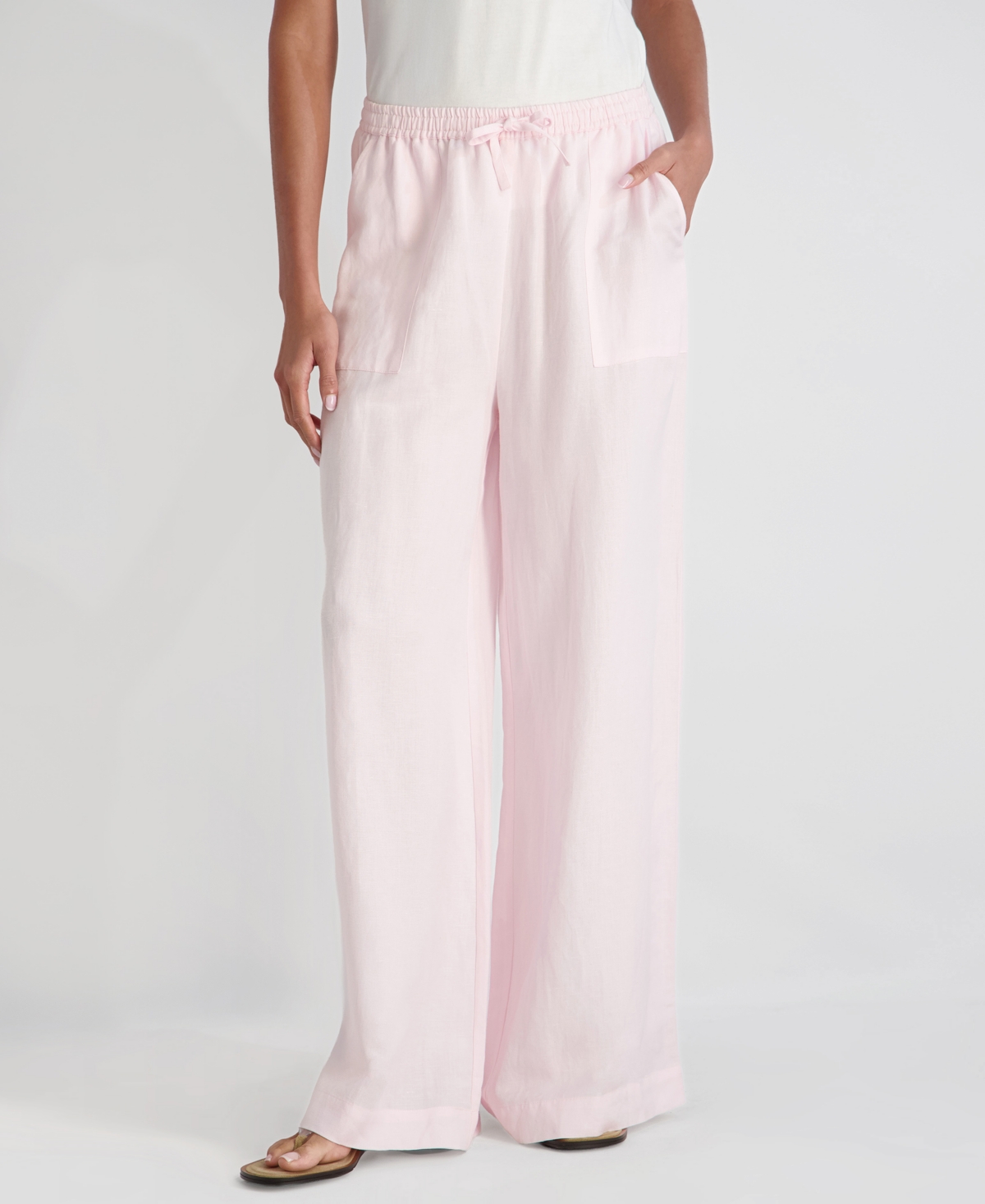 Click here for French Connection Womens Cooper Linen-Blend Wide-L... prices