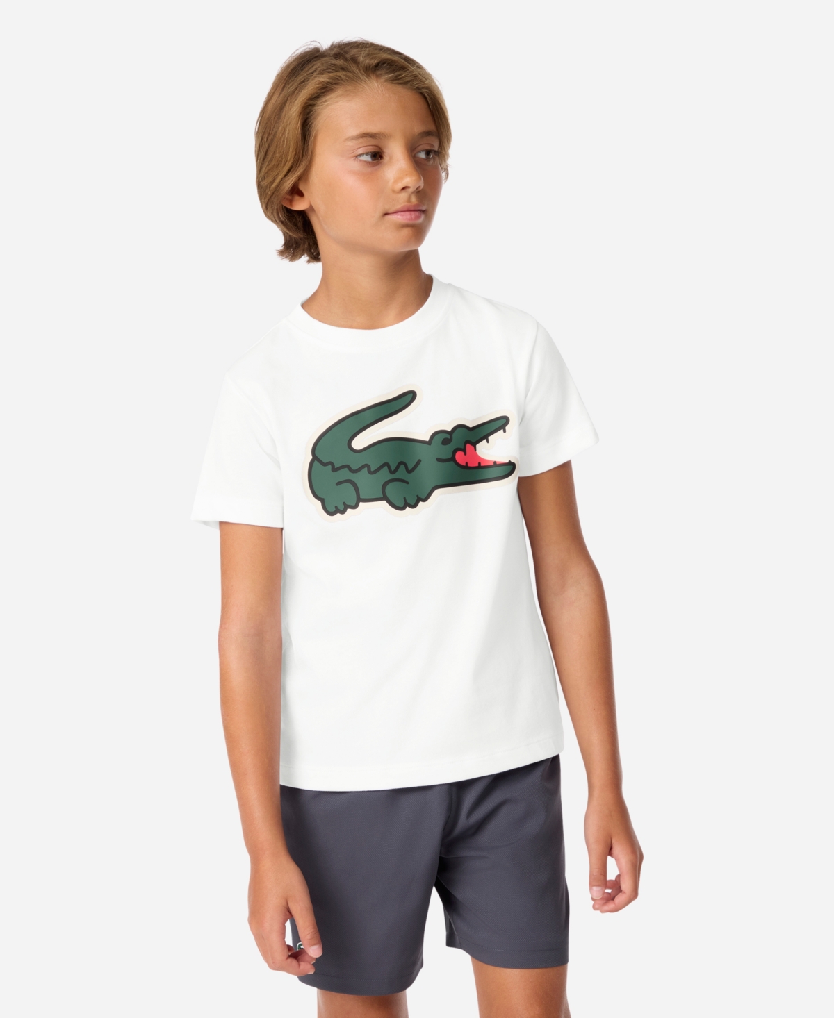 Click here for Lacoste Boys 8-18 Crewneck T-Shirt - Blanc prices