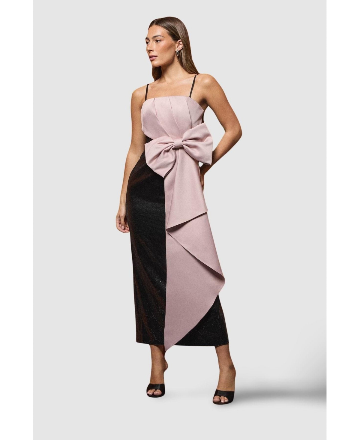 Click here for Coast Womens Sequin Bow Maxi Dress - Black prices