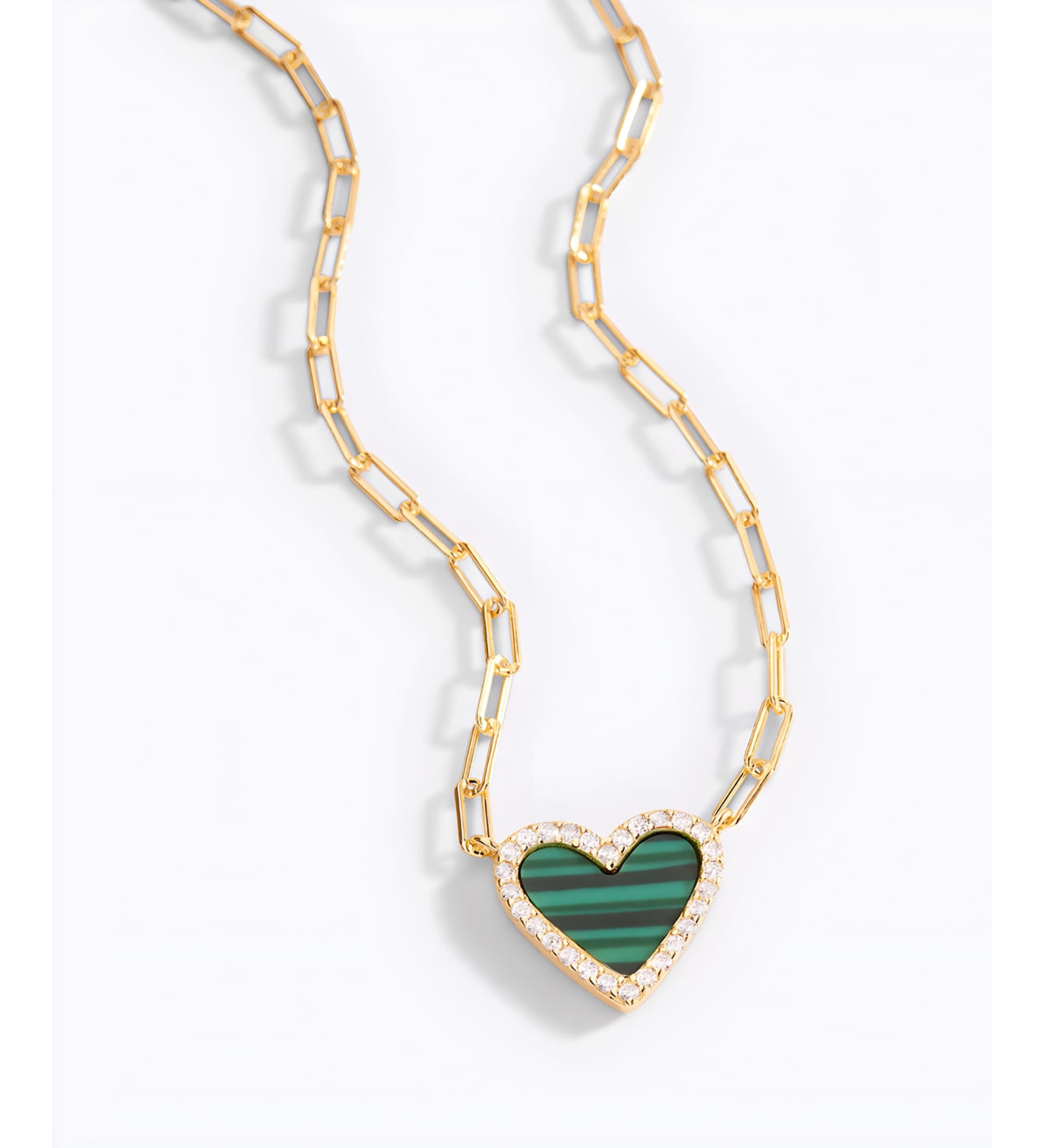Click here for Mint & Lily Dainty Heart Paperclip Necklace in 18k... prices