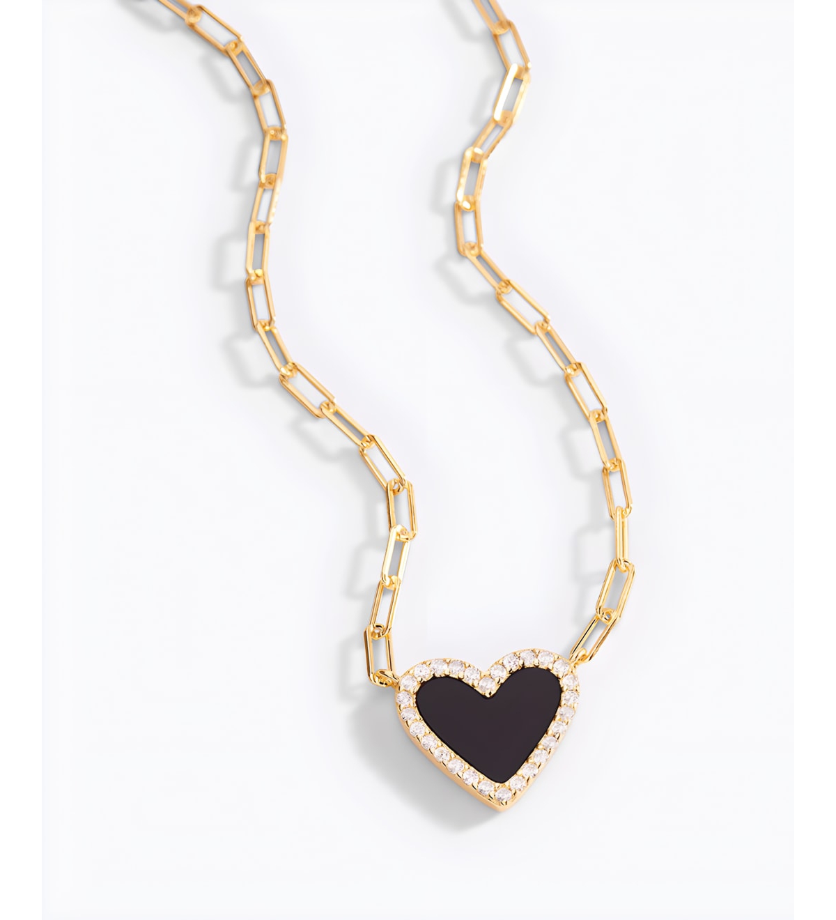 Click here for Mint & Lily Dainty Heart Paperclip Necklace in 18k... prices