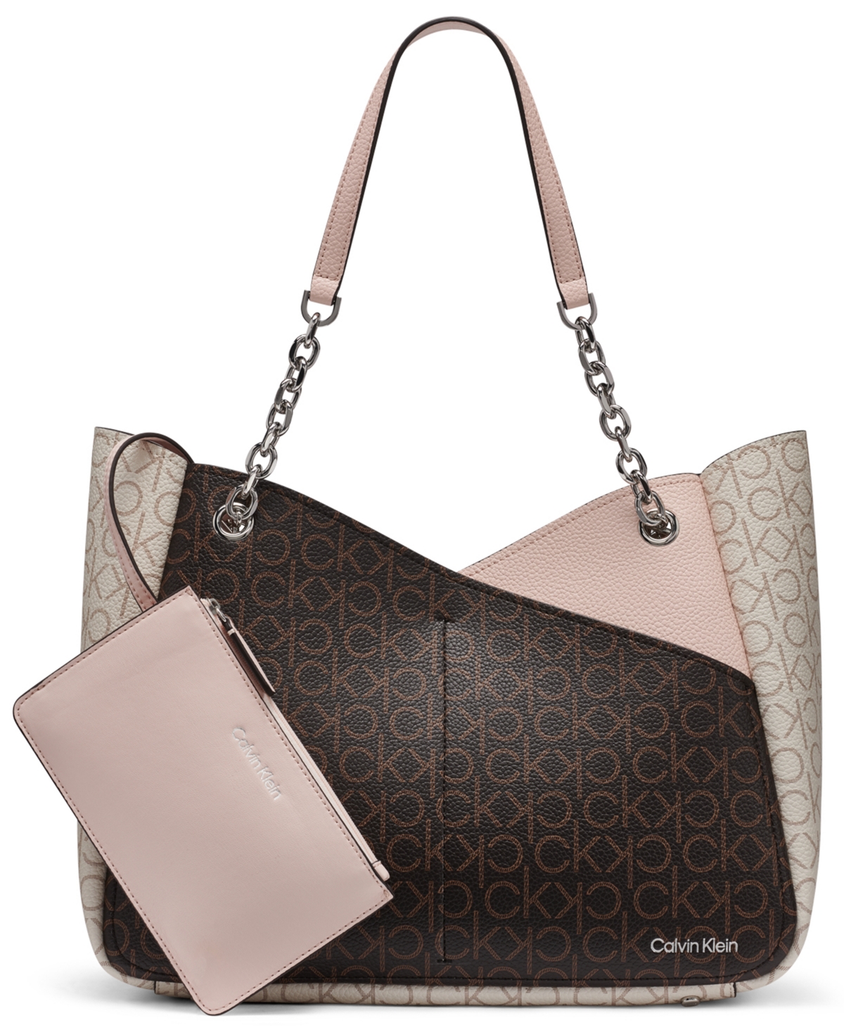 Click here for Calvin Klein Zoe Signature Chain Tote Bag - Brown... prices