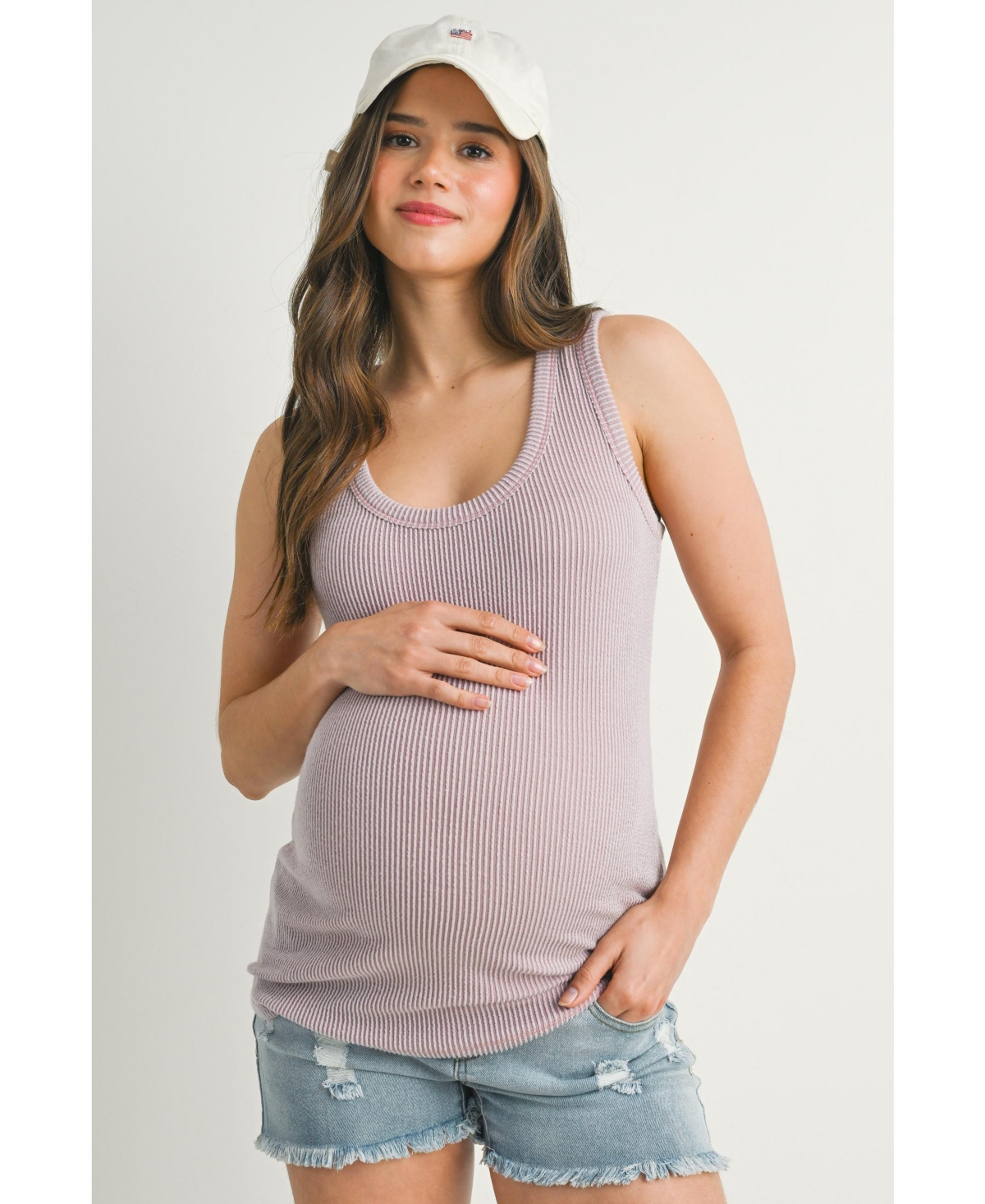 Click here for Hello Miz Maternity Ribbed Scoop Neck Tank Top - M... prices