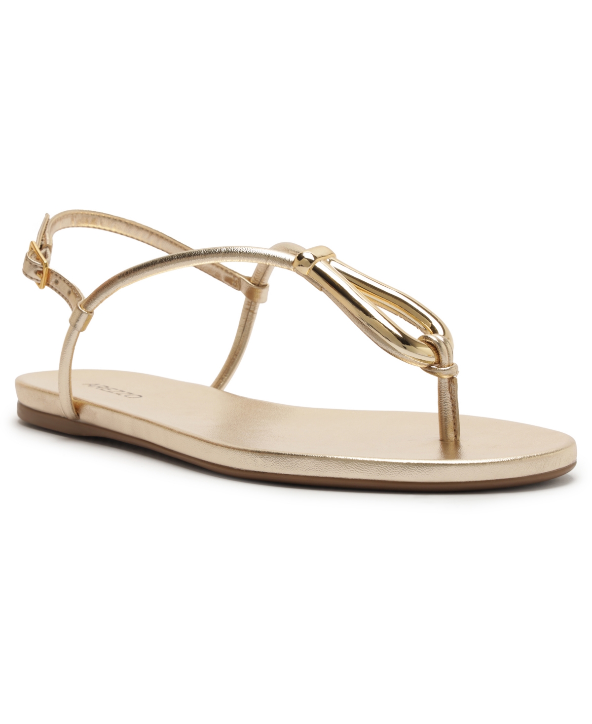 Click here for Arezzo Womens Ramona Flat Sandals - Platino prices