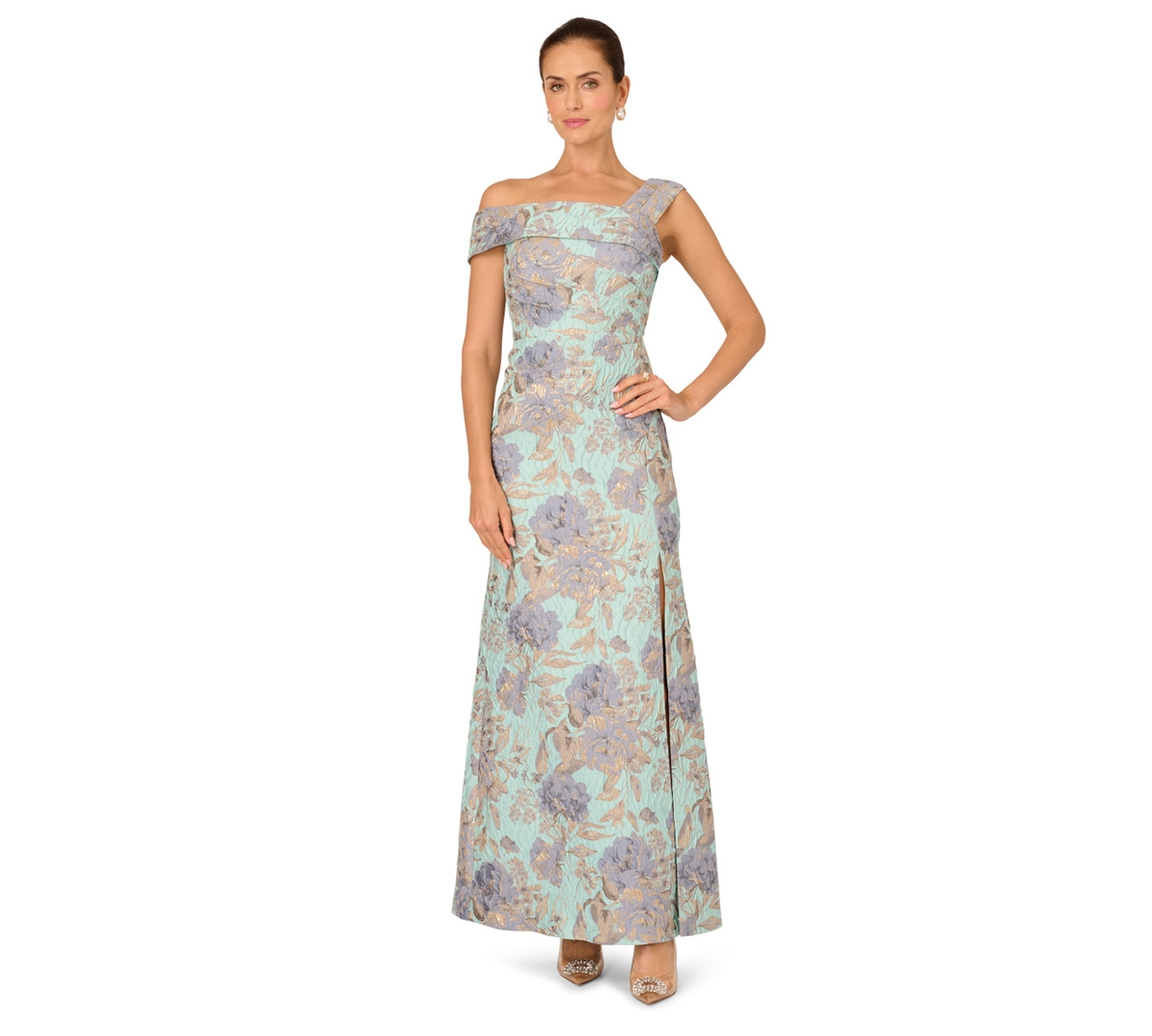 Click here for Adrianna Papell Petite Floral Jacquard Maxi Dress... prices