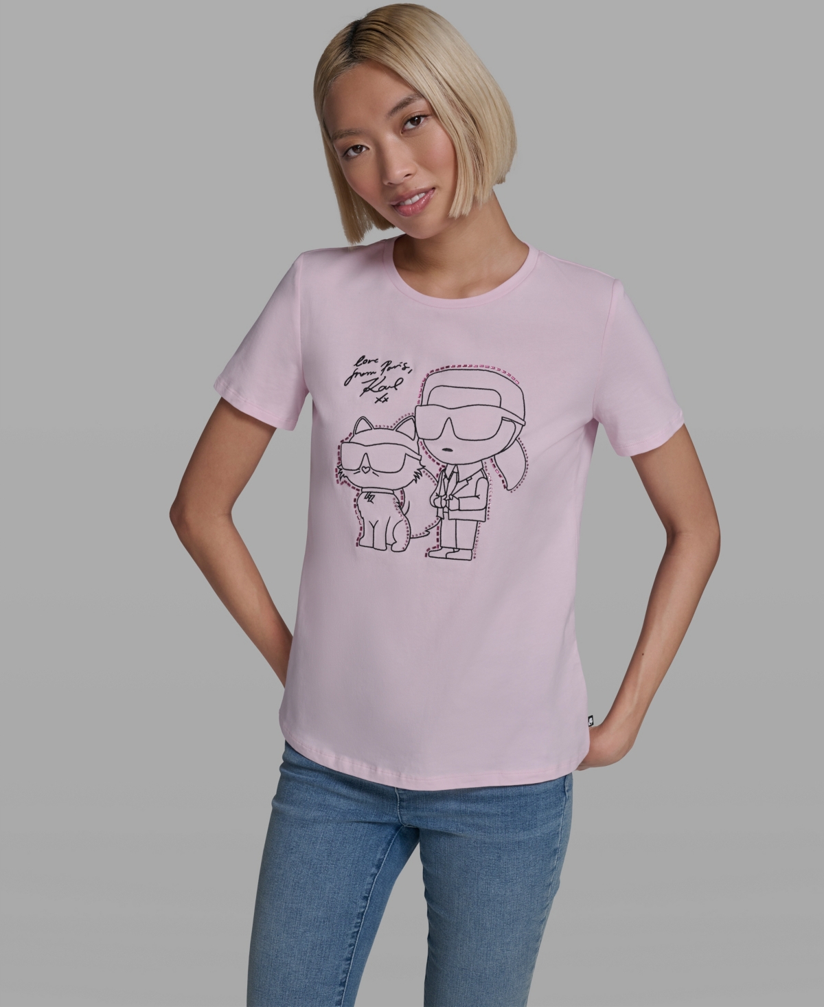 Click here for Karl Lagerfeld Paris Womens Crew Neck Short-Sleeve... prices