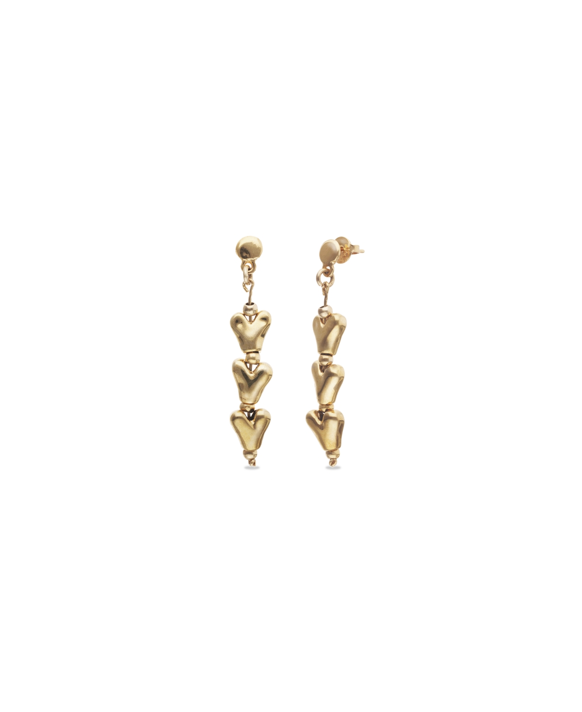 Click here for Unode50 18K Gold Plated Heart Shaped Long Earrings... prices