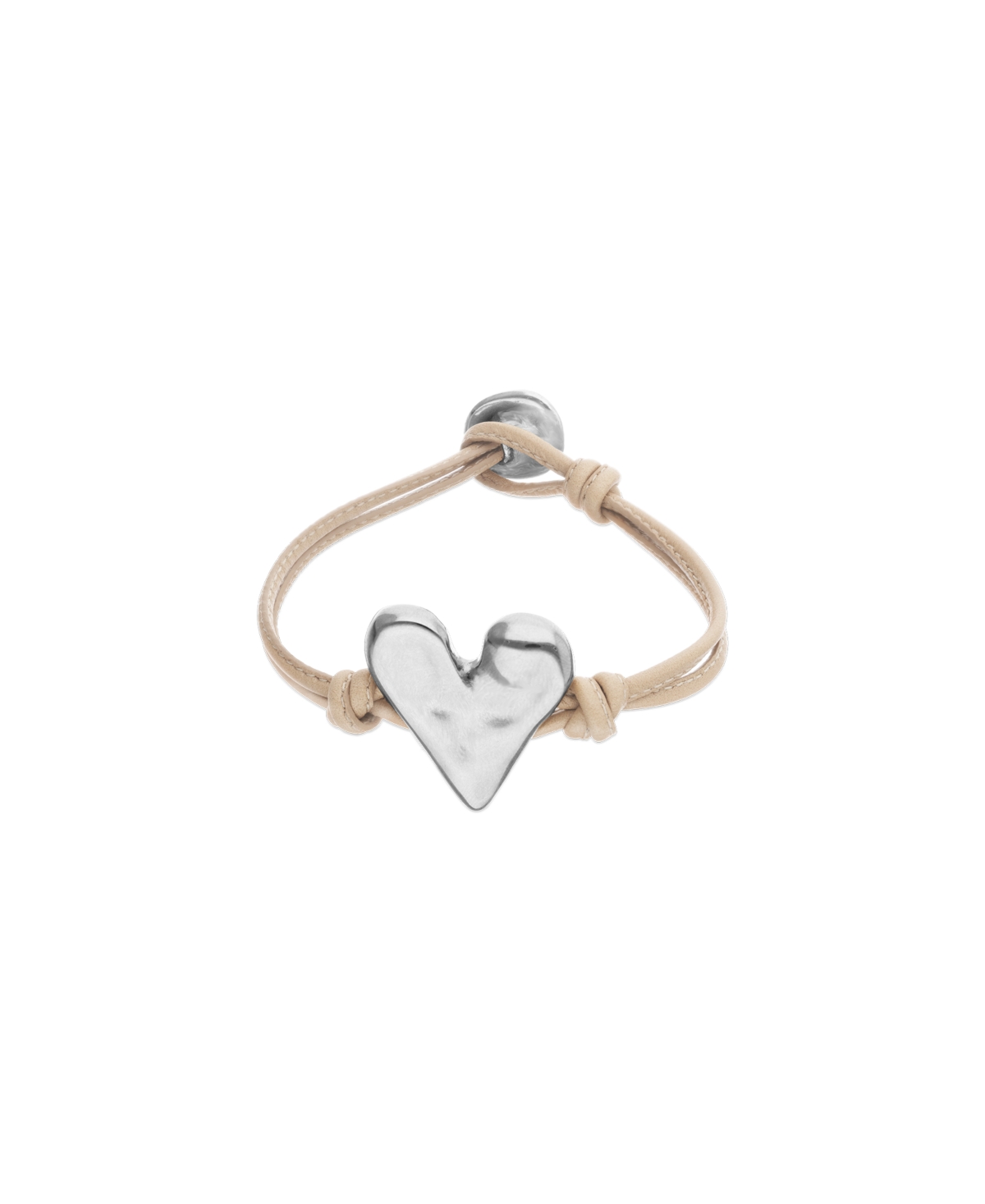 Click here for Unode50 Camel Leather Bracelet with Heart Shaped S... prices