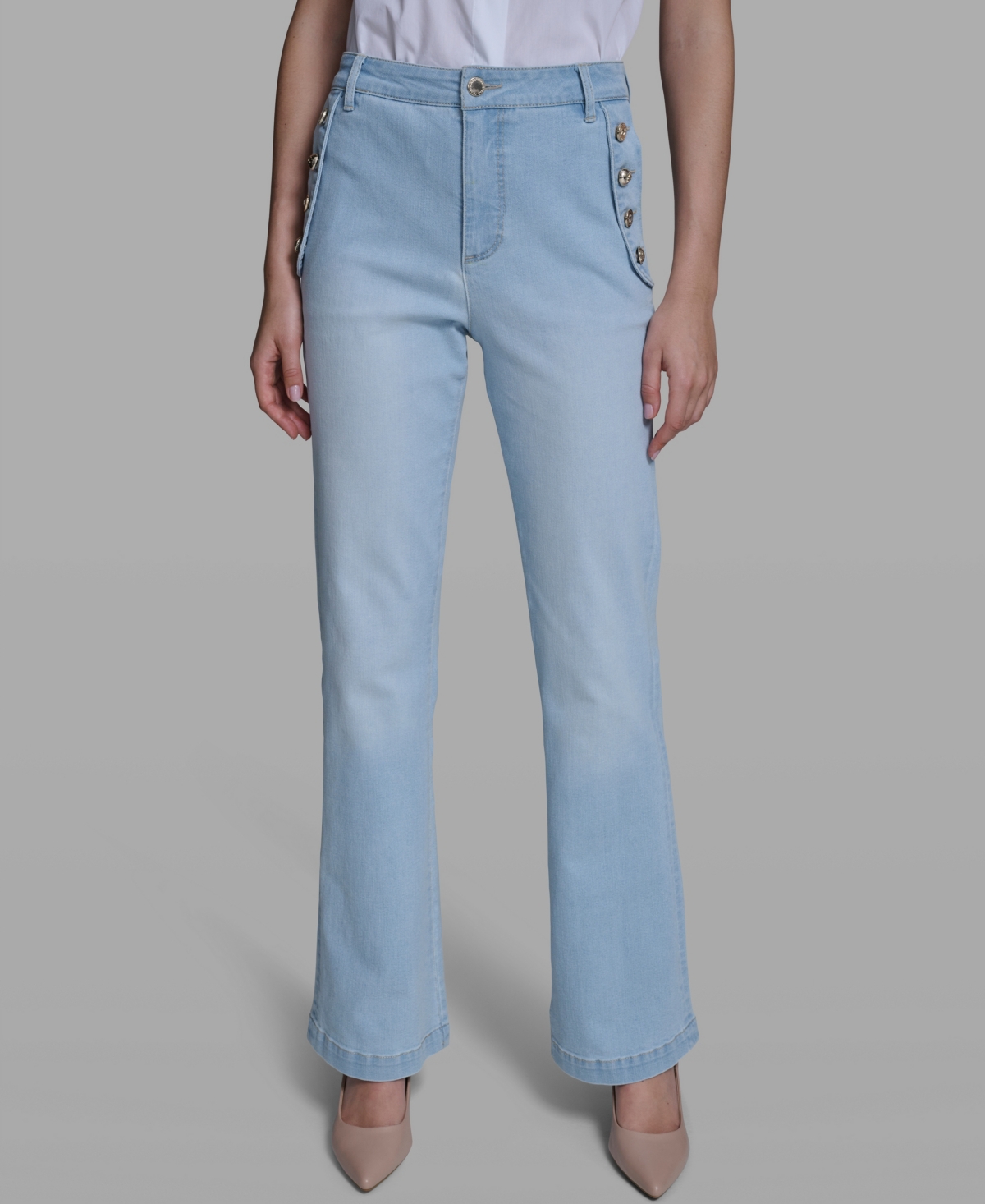 Click here for Karl Lagerfeld Paris Womens Sailor Flare Jeans - L... prices