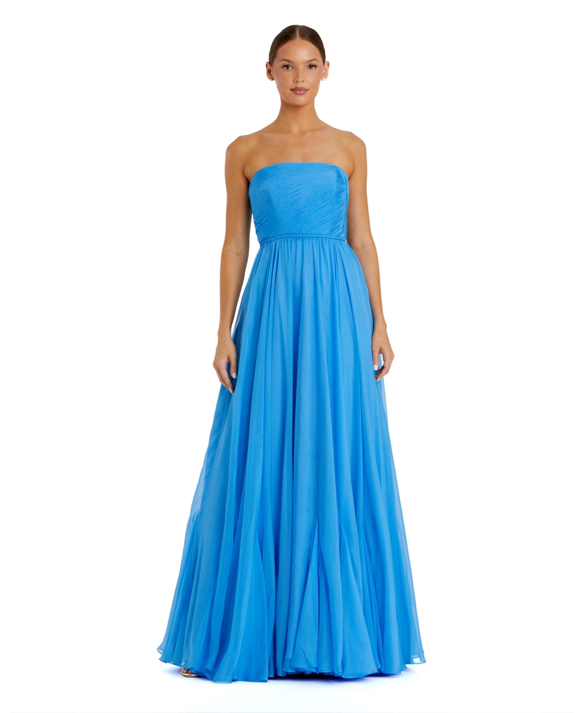 Click here for Mac Duggal Womens Strapless Chiffon Gown With Brai... prices