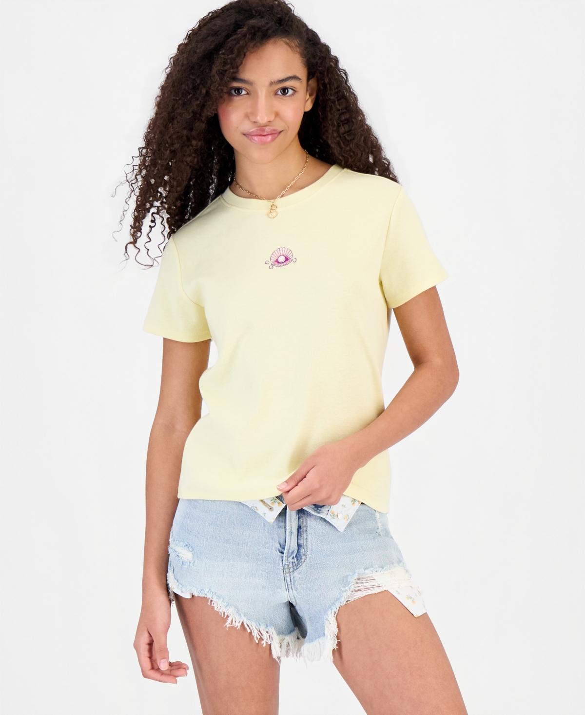 Click here for Freeze 24-7 Juniors Shell Embroidered Crewneck T-S... prices