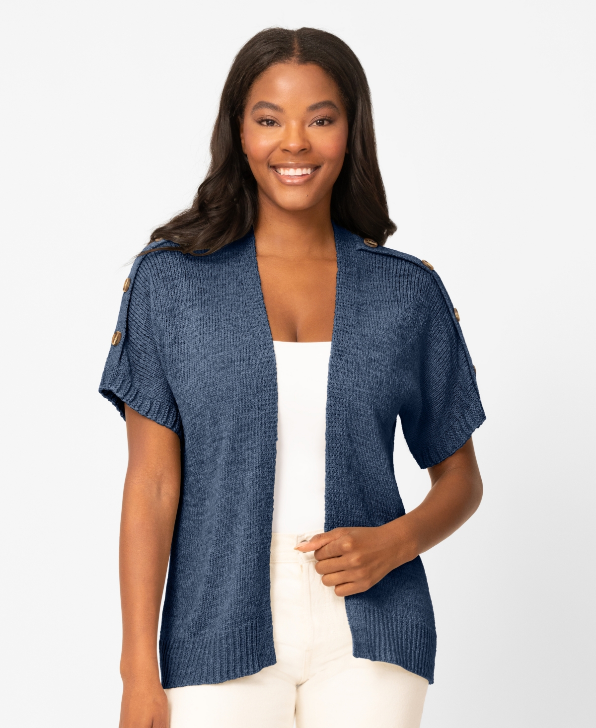 Click here for Melissa Paige Womens Button Shoulder Cardigan  Mac... prices