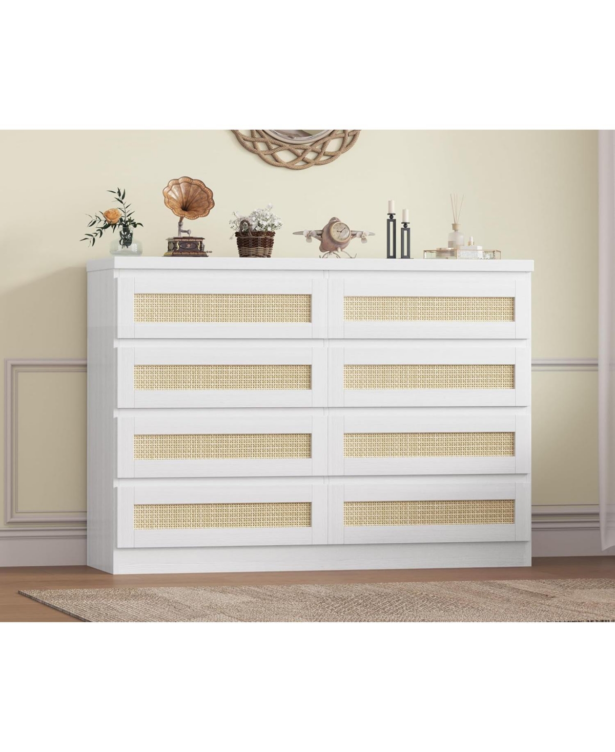 Click here for gaomon Rattan Dresser for Bedroom  Modern 8 Drawer... prices
