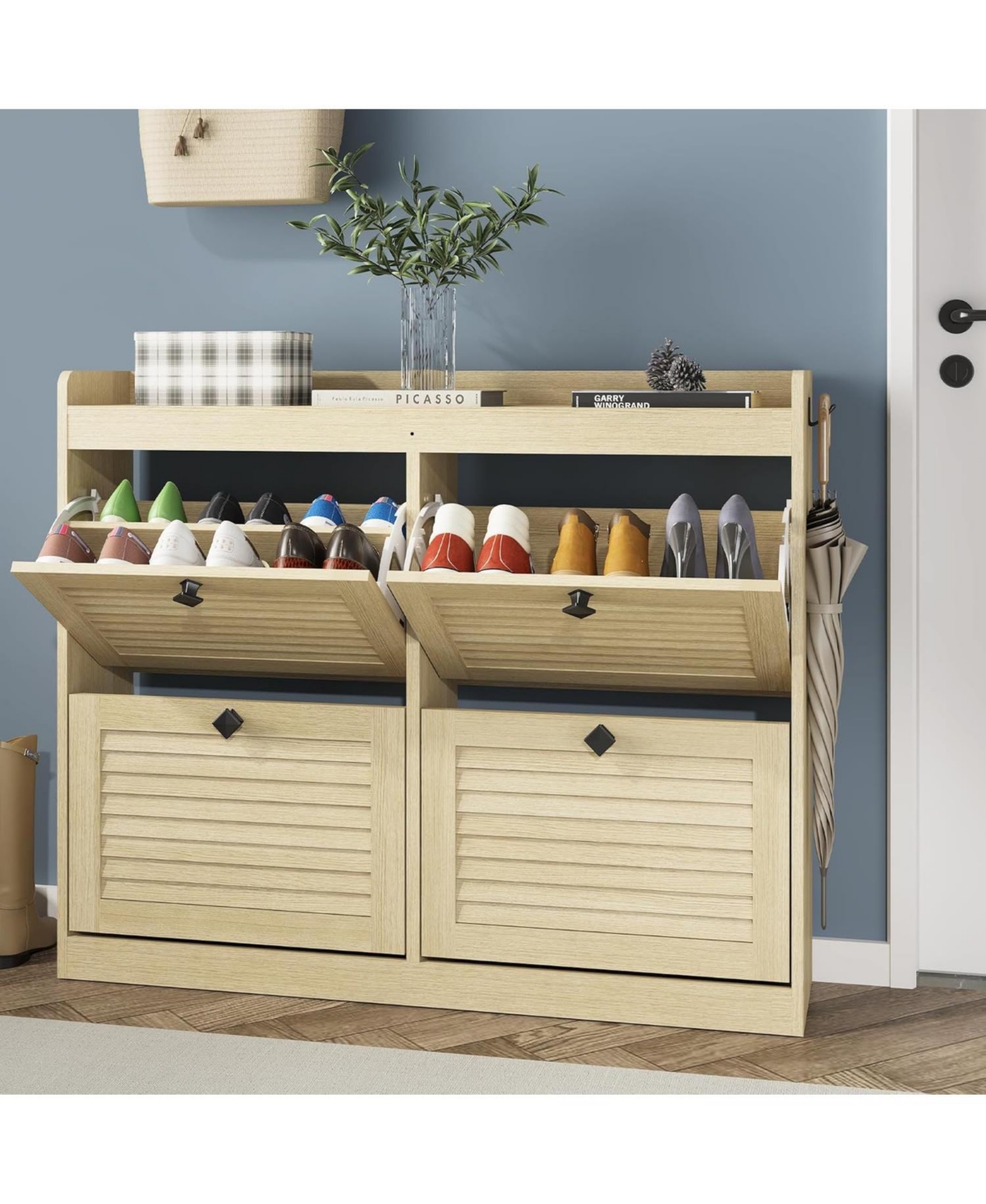 Click here for gaomon Large Shoe Storage Cabinet with 4 Flip Draw... prices