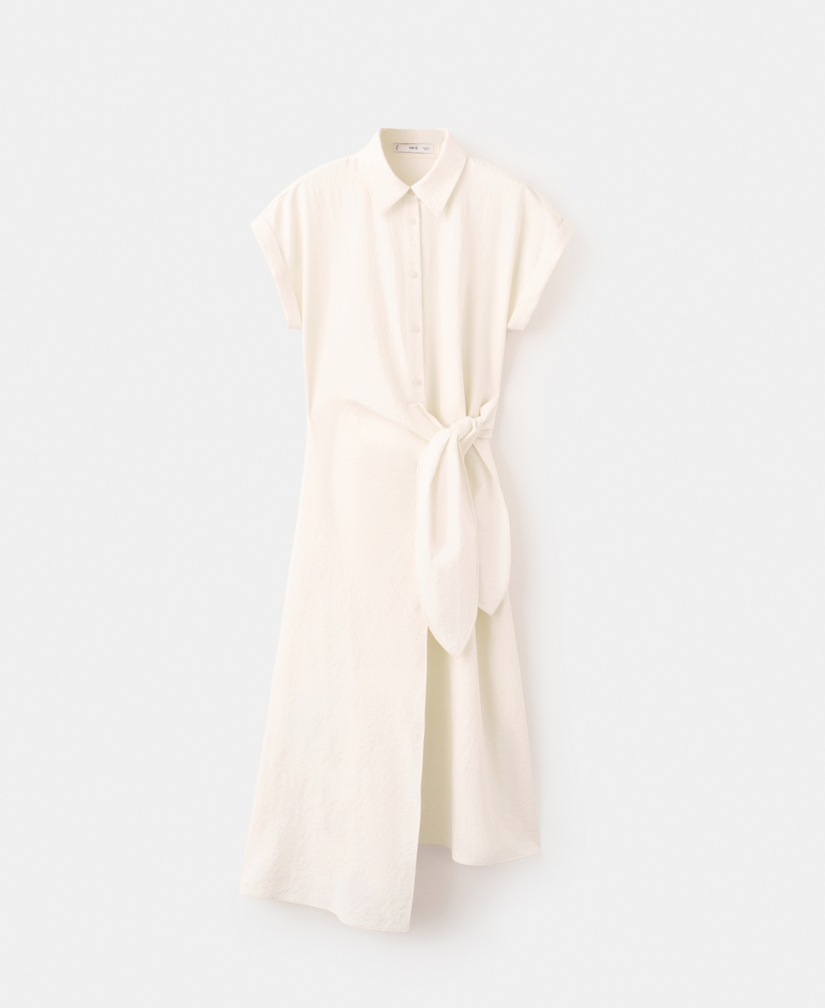 Click here for Mango Womens Knot Detail Midi Dress - Ecru prices