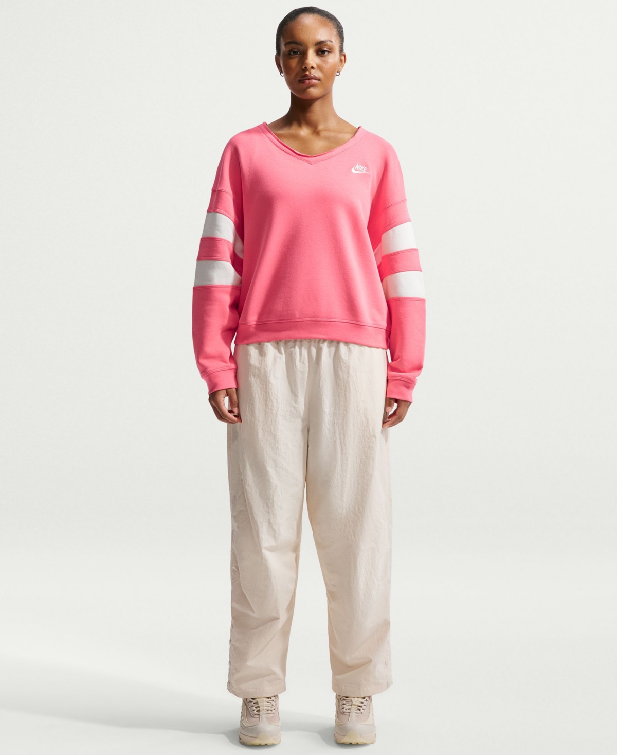 Click here for Nike Sportswear Womens Club Fleece Oversized V-Nec... prices