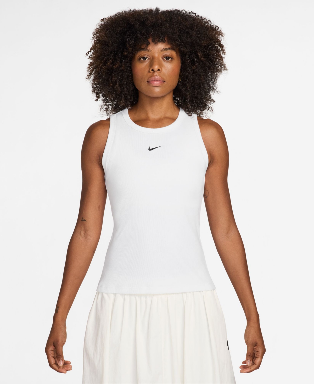 Click here for Nike Womens Tight Ribbed Tank Top - White/black prices