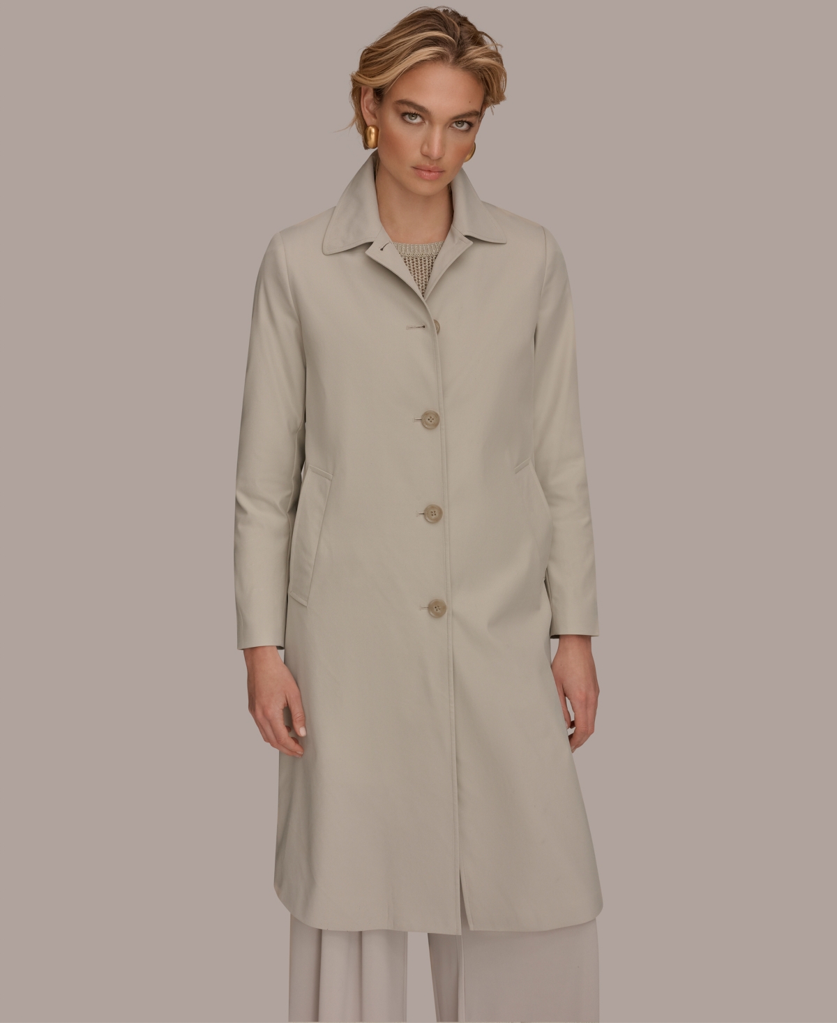 Click here for Donna Karan New York Womens Balmacaan Shirt Collar... prices