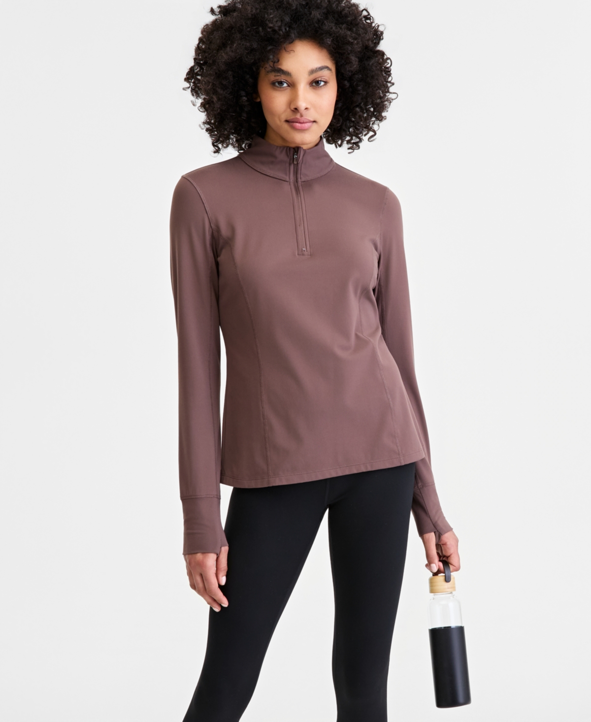 Click here for Id Ideology Womens Studio Quarter-Zip Pullover Top... prices