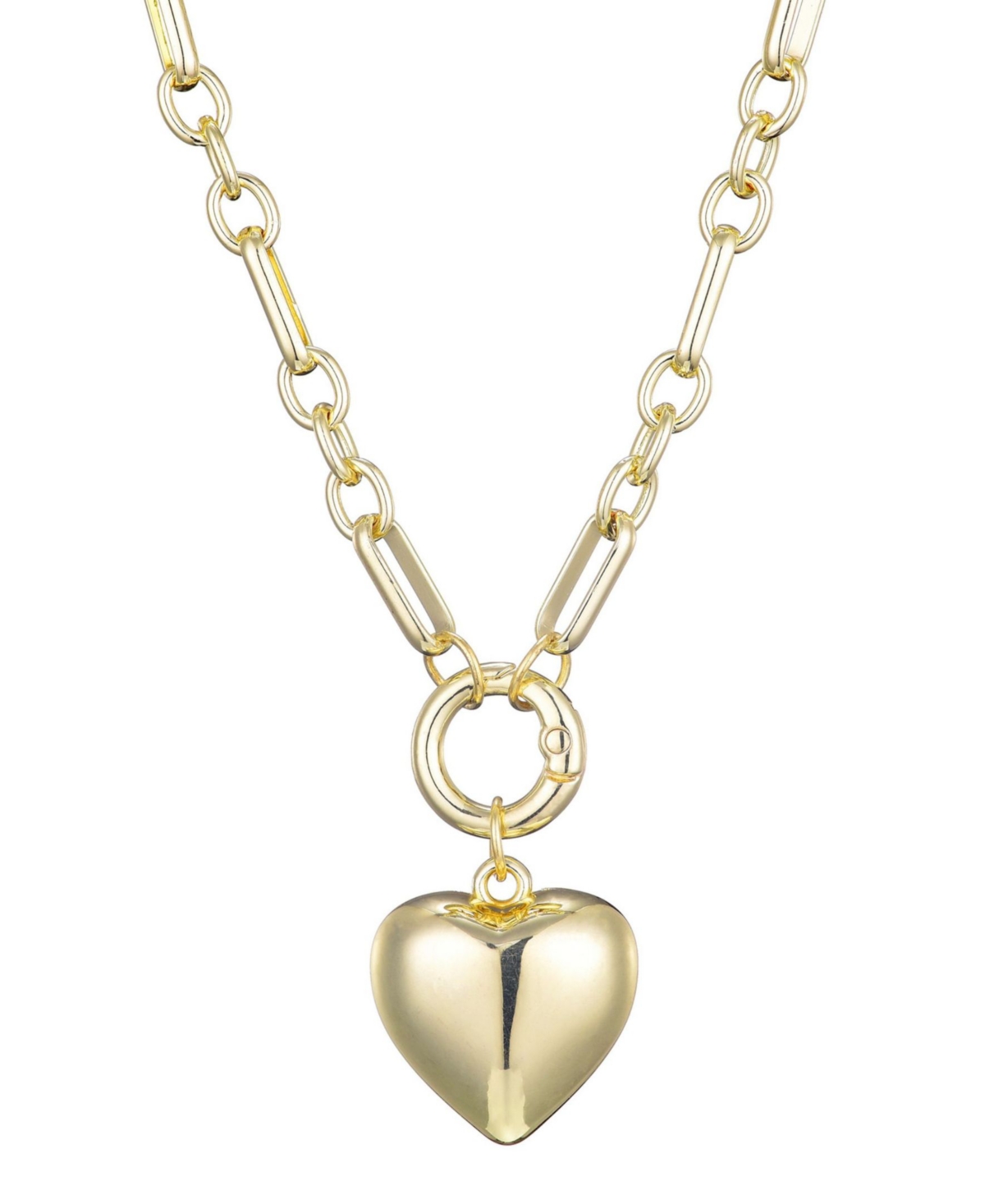 Click here for Adornia Gold Puffy Heart Link Necklace - Gold prices