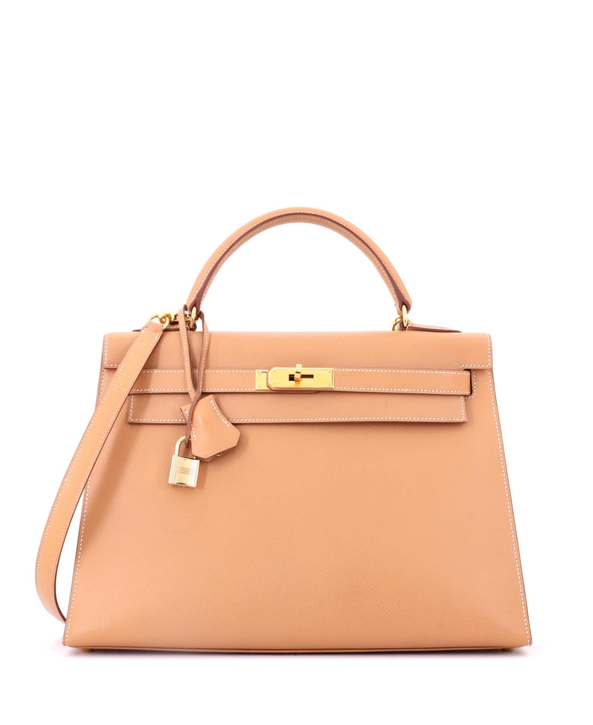 Click here for Pre-Owned HERMES Kelly 32 Handbag Brown Courchevel... prices