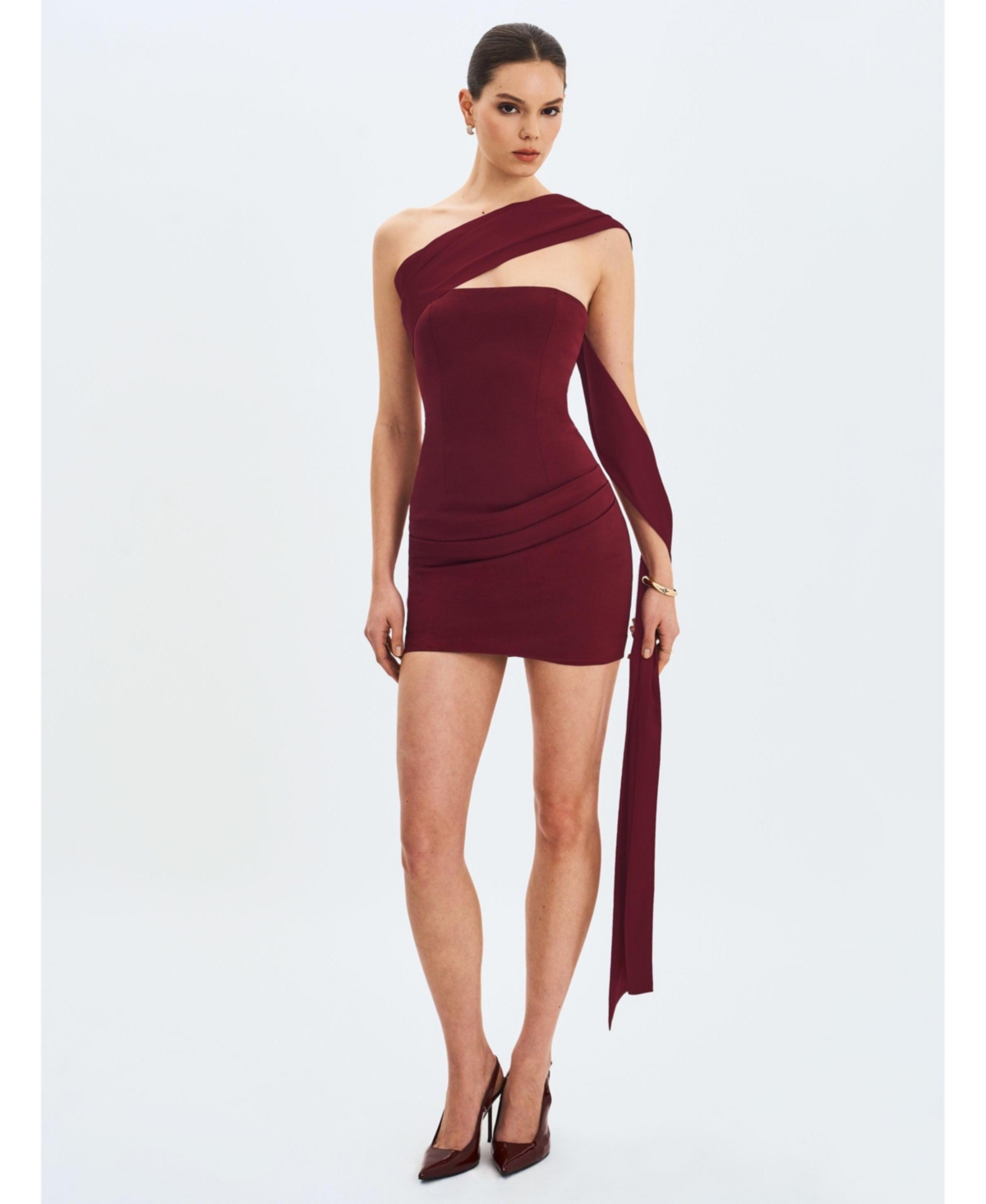 Click here for Miss Circle Women Ovelia Crimson Satin Ribbon Stra... prices