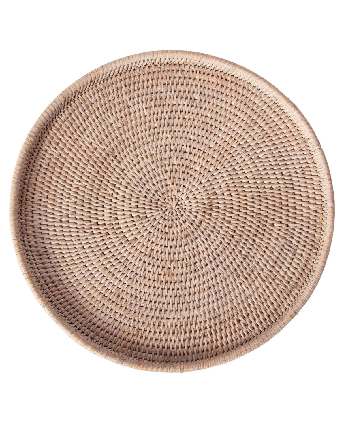 Click here for Artifacts Rattan Round Flat Tray - White wash prices