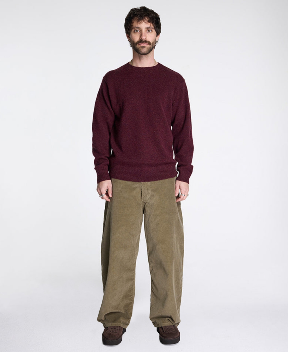 Click here for Pendleton Mens Wool Crew Sweater - Berry Mix prices