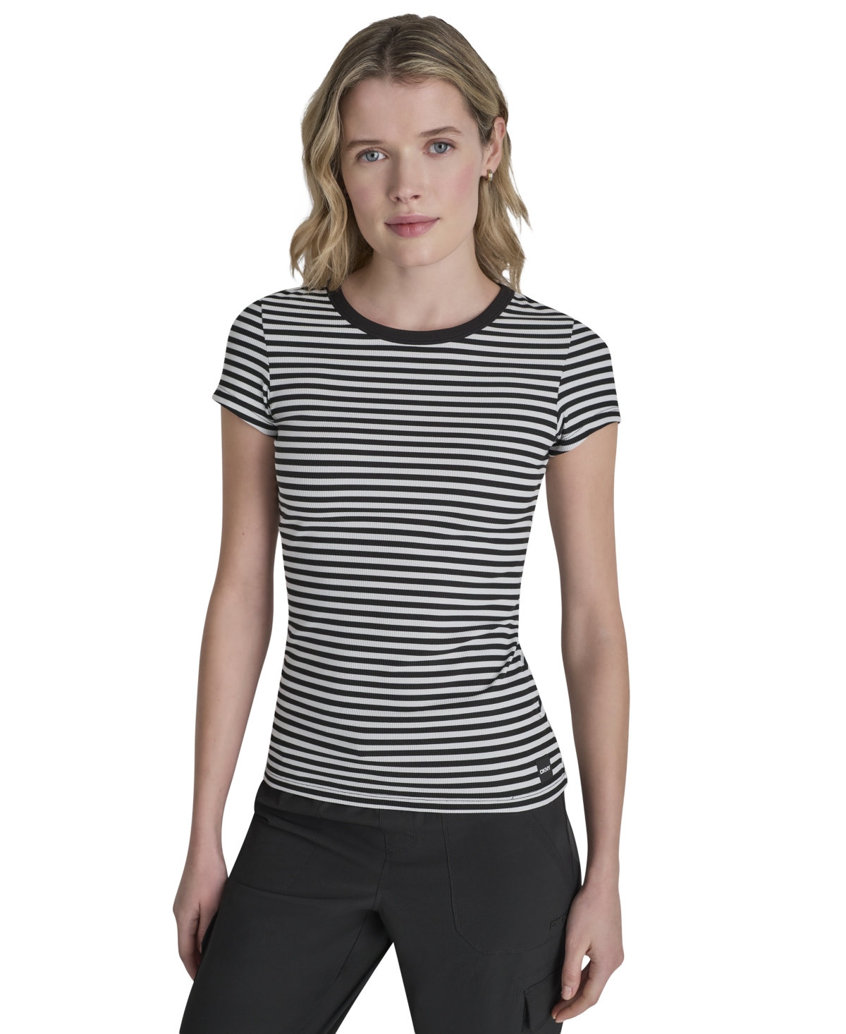 Click here for Dkny Sport Womens Hudson Rib Crew Neck T-Shirt - B... prices