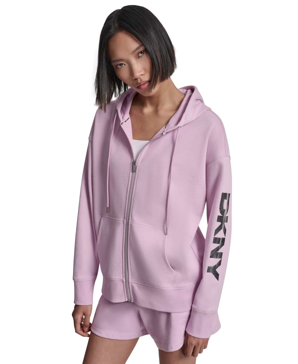 Click here for Dkny Sport Womens Regular-Fit Full Zip Hoodie - Pi... prices