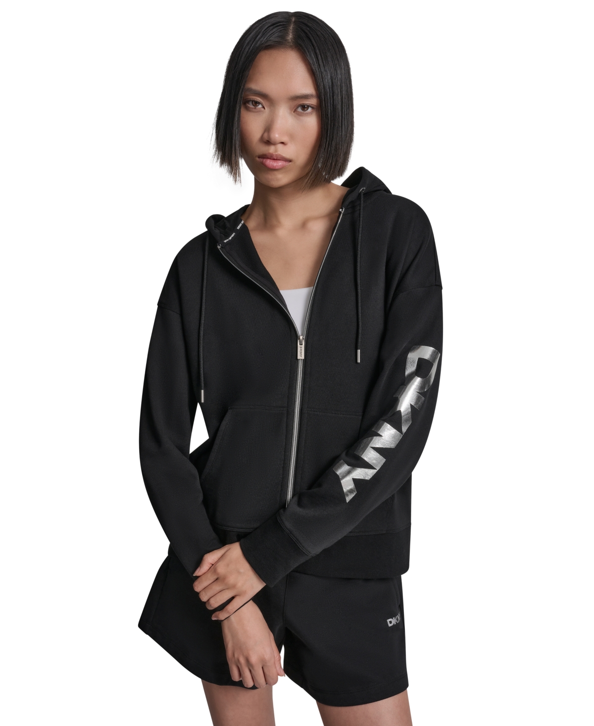 Click here for Dkny Sport Womens Regular-Fit Full Zip Hoodie - Bl... prices