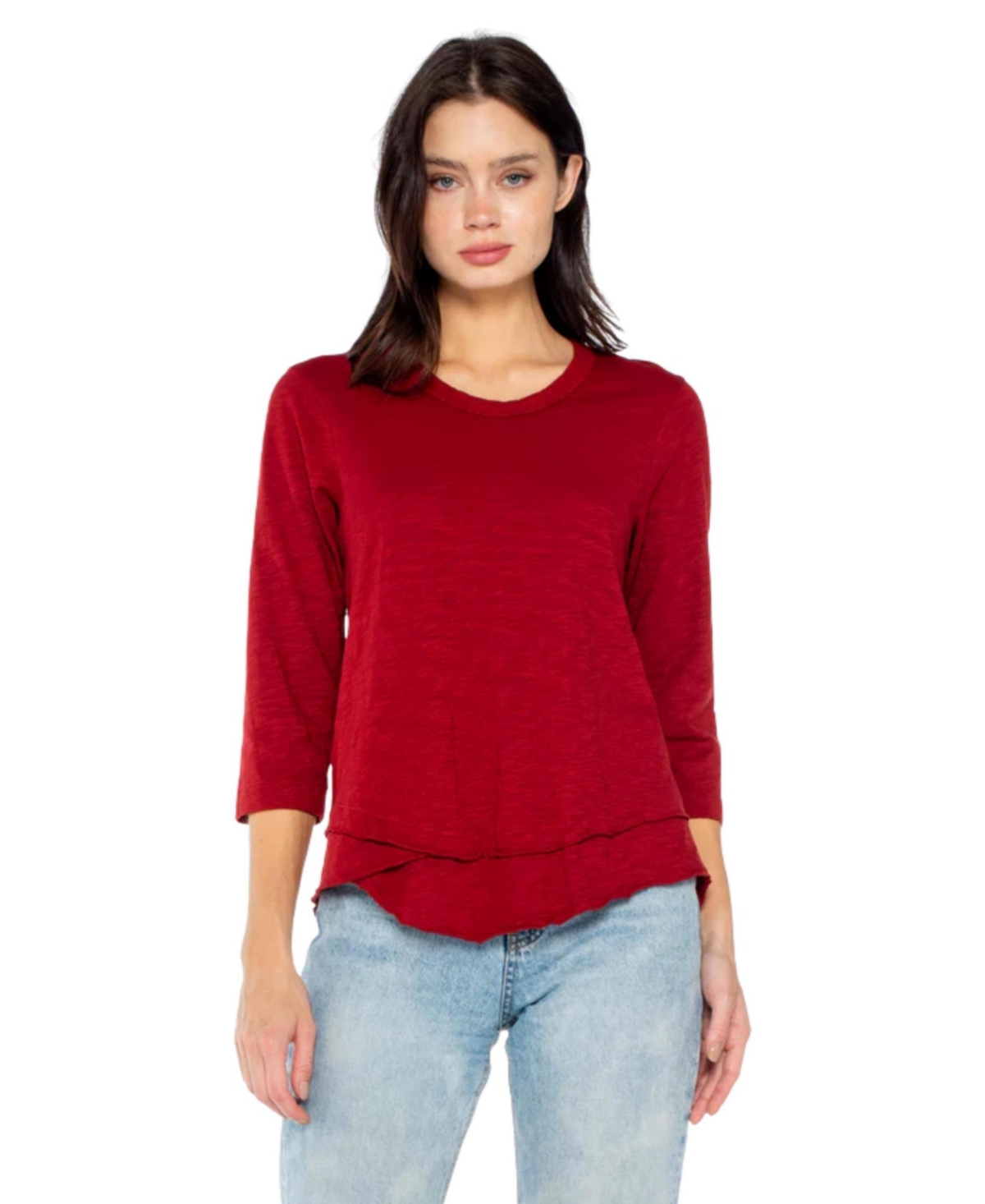 Click here for Wilt Clothing Womens 3/4 Sleeve Mock Layer Tee - S... prices