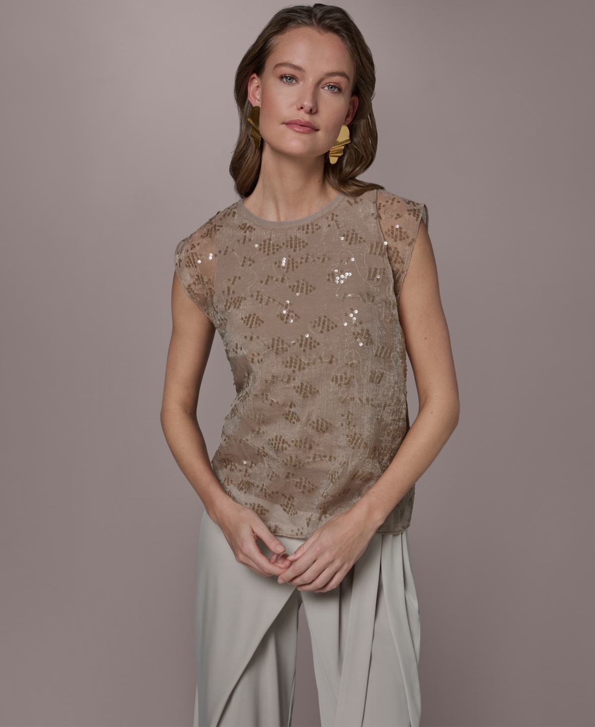 Click here for Donna Karan New York Womens Crew Neck Top - Tuscan... prices