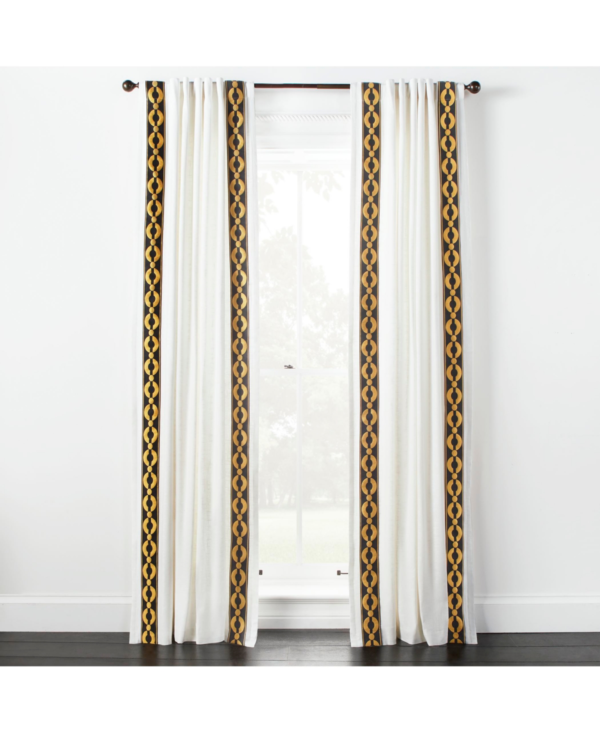 Click here for Z Gallerie Chloe Jacquard Orb Curtain - White prices