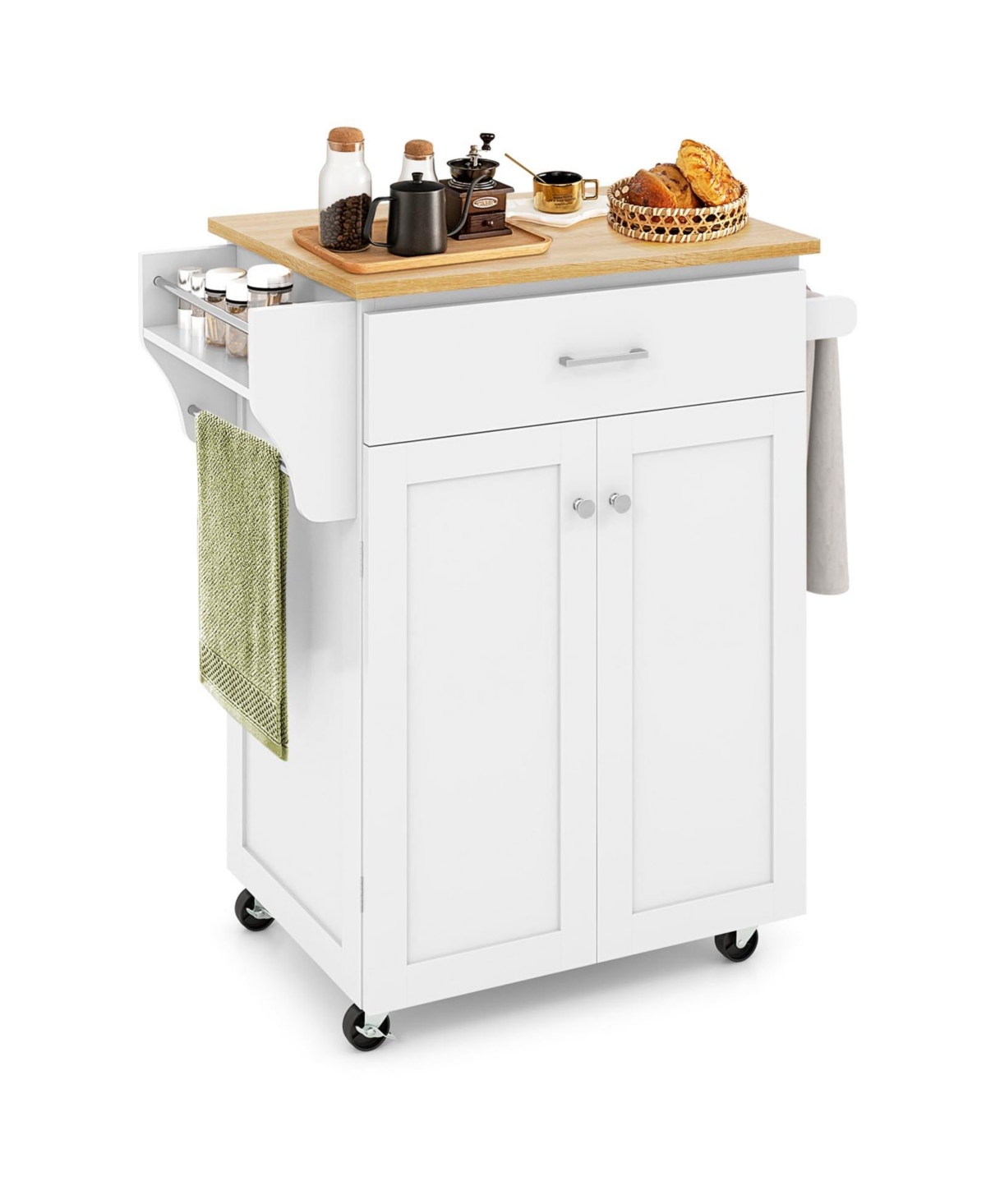 Click here for Volenca Rolling Kitchen Island Cart with Spice Rac... prices