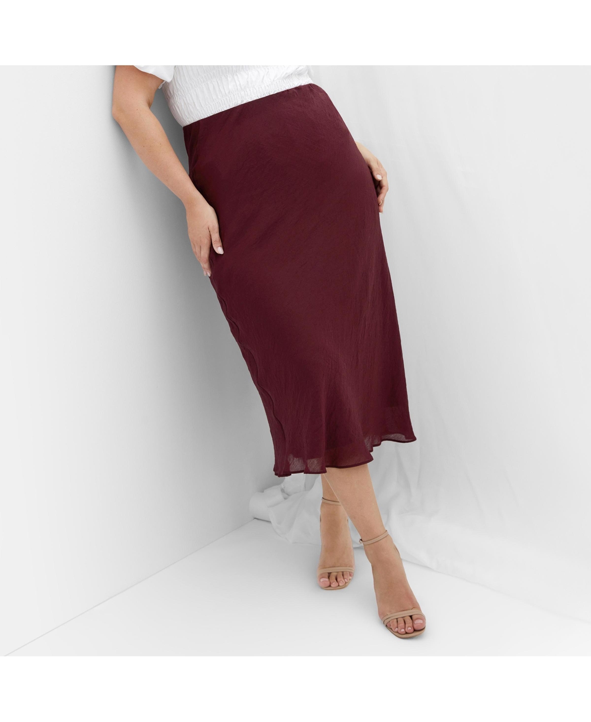 Click here for City Chic Womens Kyra Midi Skirt - Red prices
