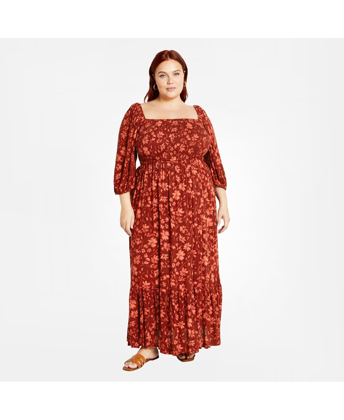 Click here for City Chic Womens Kaylee Print Maxi Dress - Orange... prices