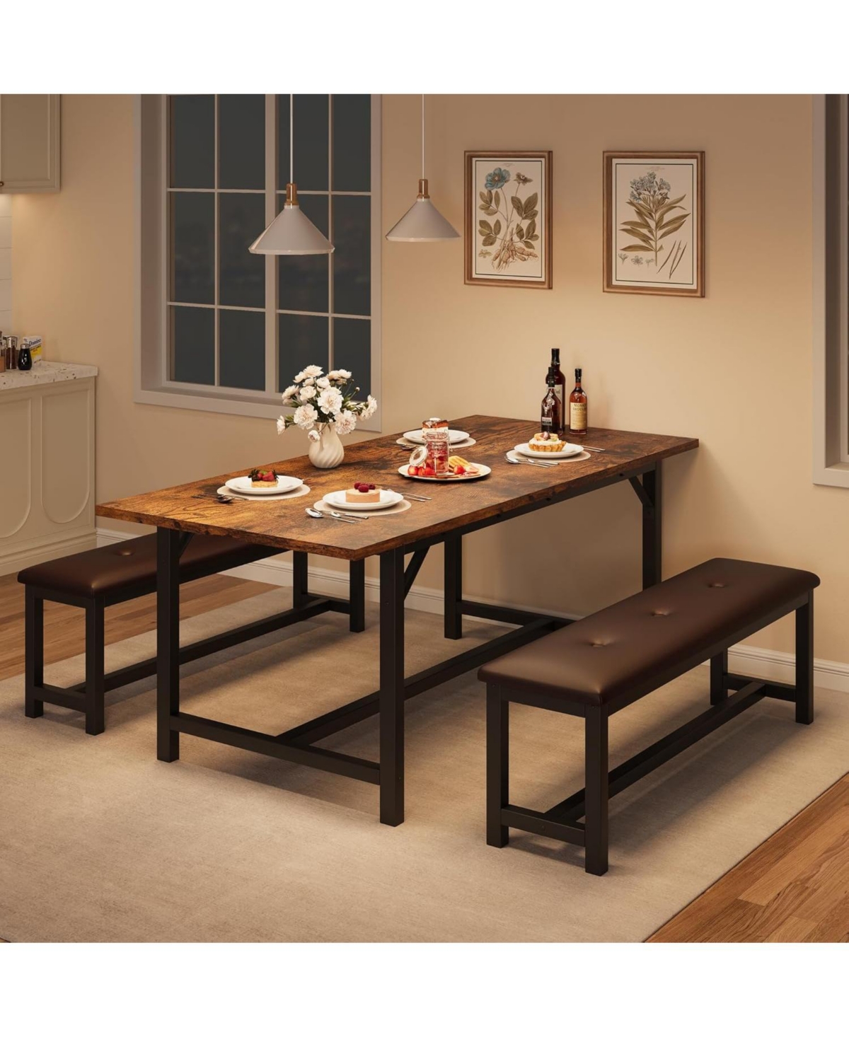Click here for gaomon Extendable Dining Table Set for 4  Dining T... prices