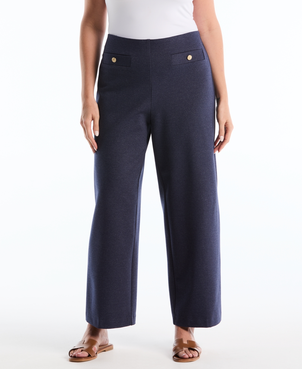 Click here for Rafaella Plus Size Indigo Denim Wide Leg Pants - R... prices